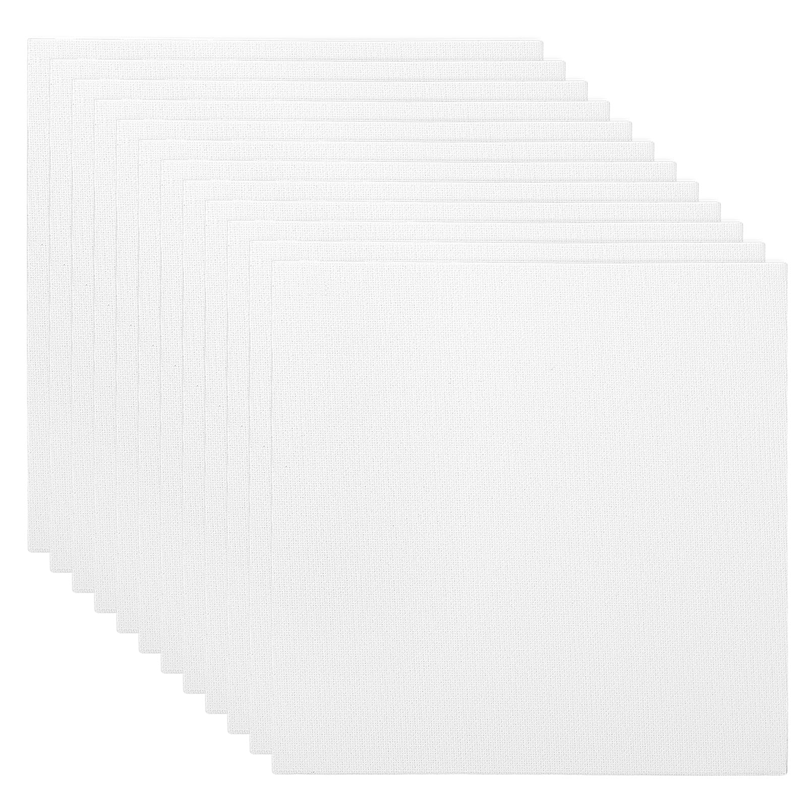 12x12" Canvas Boards for Painting, 12 Pack 100% Cotton Square Triple ...