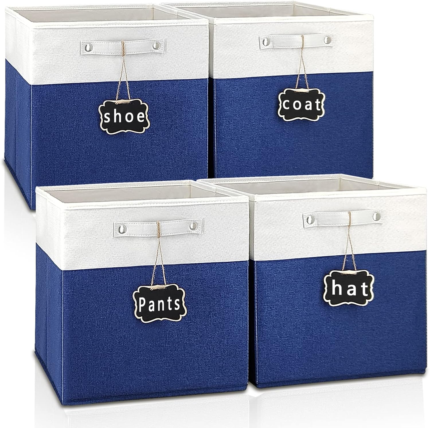 12x12 Cube Storage Bins, Set of 4 Collapsible Fabric Storage Cubes with ...