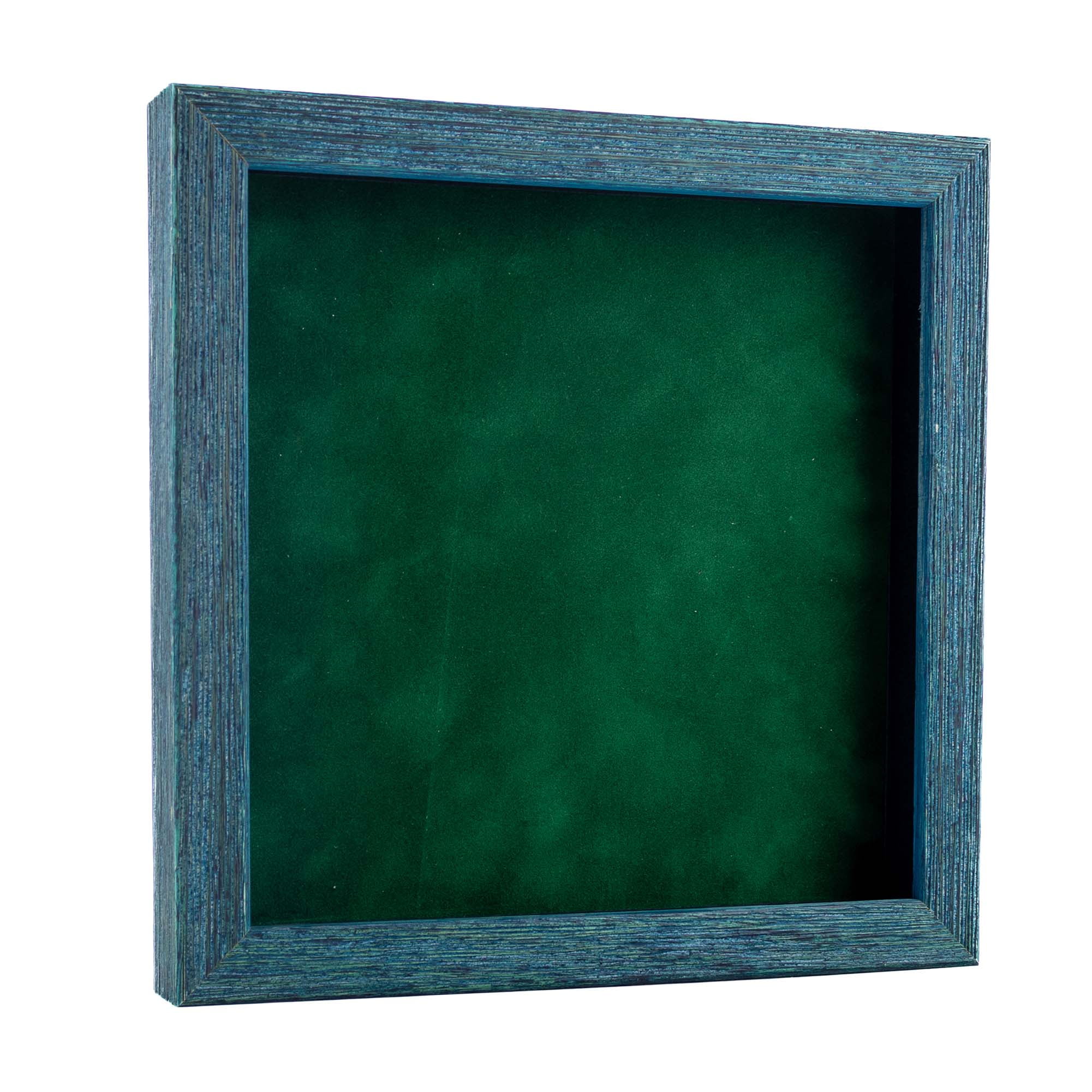 12x12 Distressed Blue Shadowbox Frame - Interior Size 12x12 with 1 ...