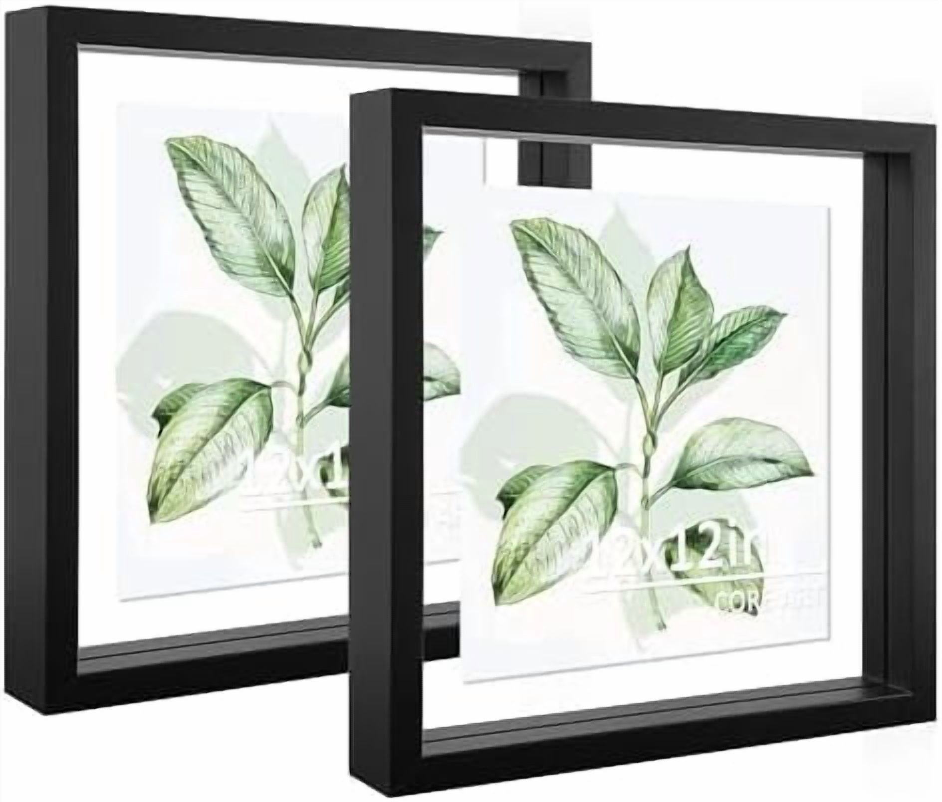 12x12 Floating Picture Frame Set of 2,Double Plexglass Floating Frame ...