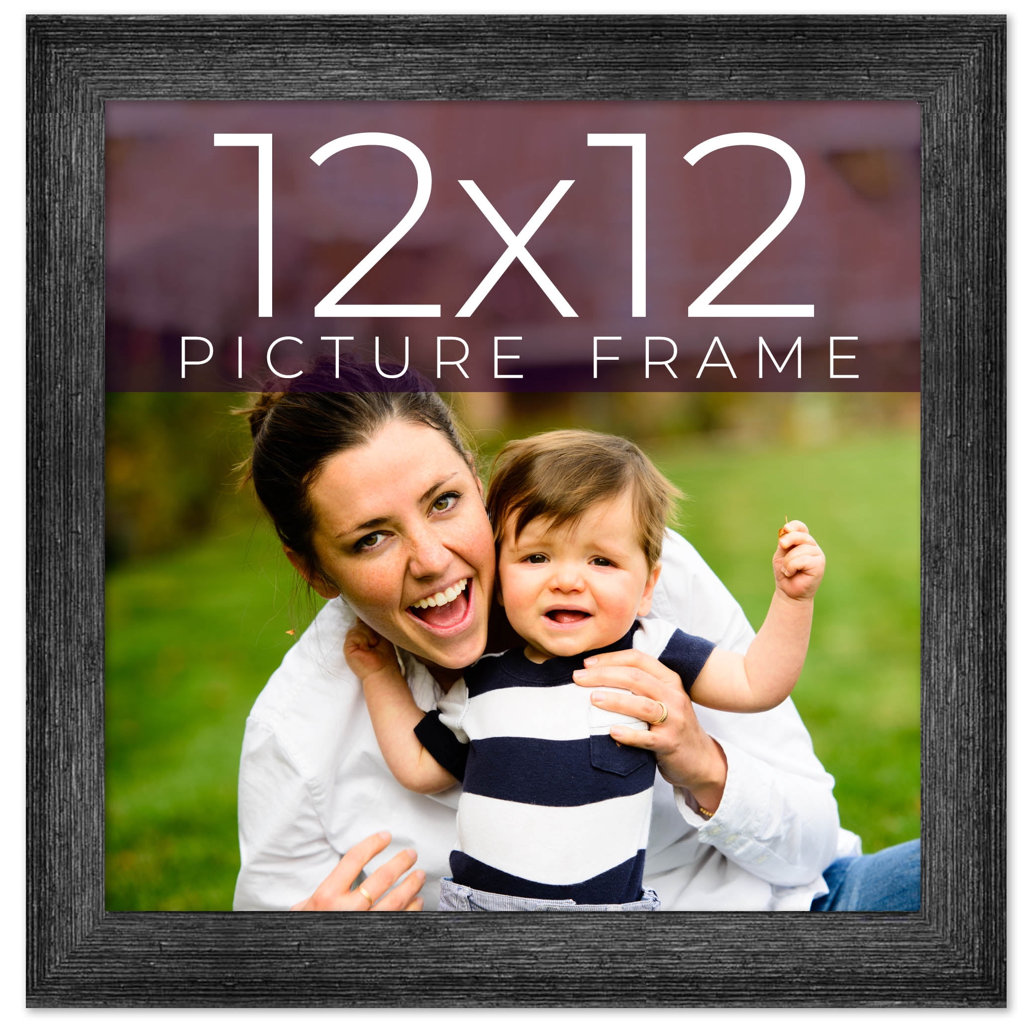 12x12 Frame Black Real Wood Picture Frame Width 1.5 inches | Interior ...