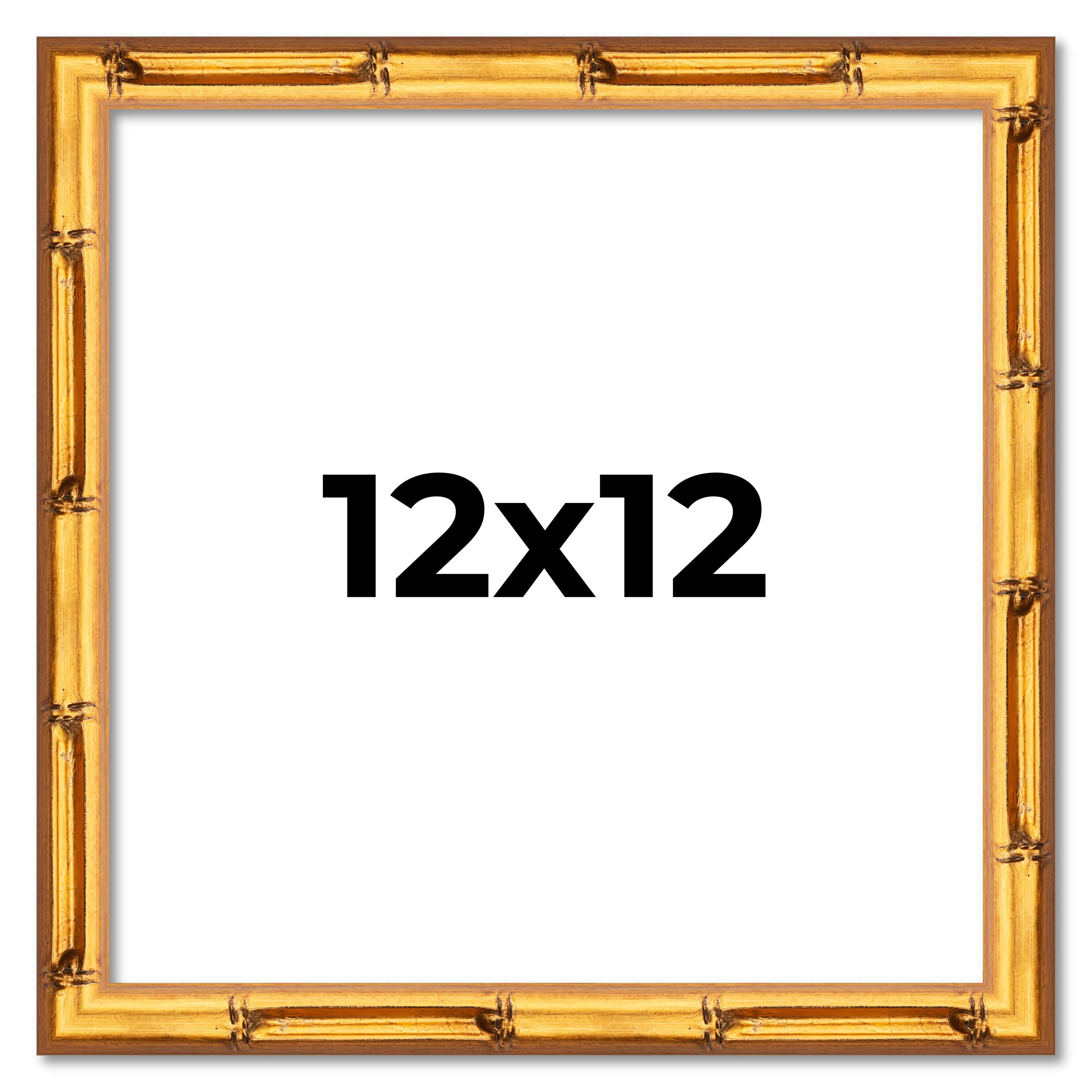 12x12 Frame Gold Bamboo Solid Wood Picture Frame | 1 Inch Moulding ...