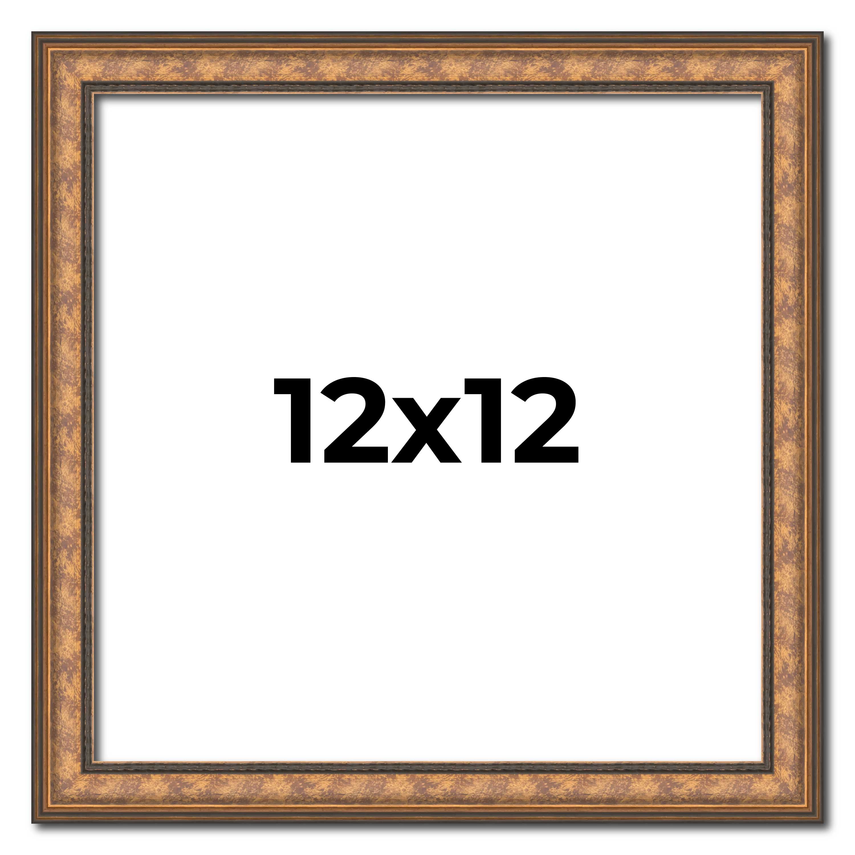 12x12 Frame Gold Real Wood Picture Frame Width 1.25 inches | Interior ...