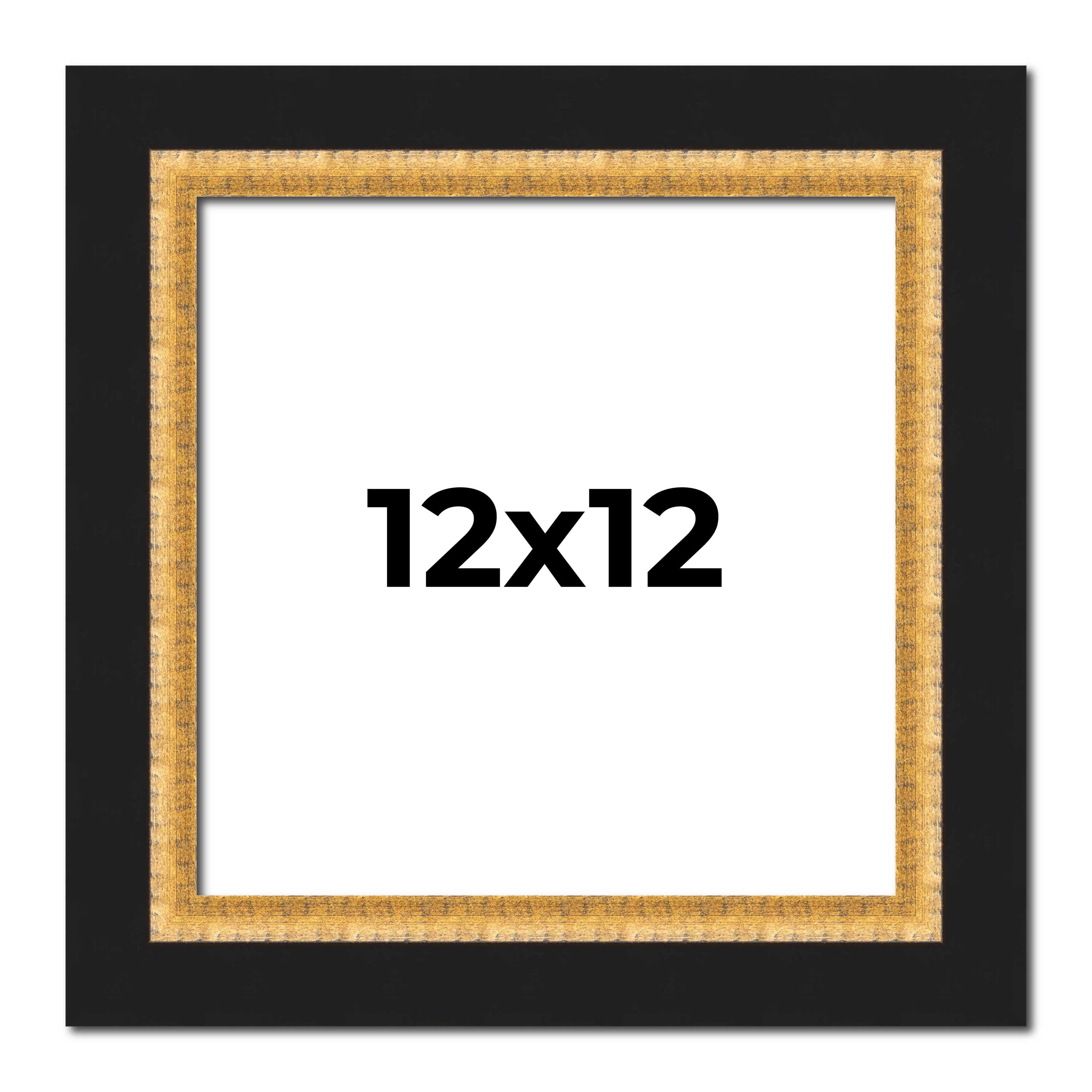 12x12 Frame Gold Real Wood Picture Frame Width 2.25 Inches | Interior ...