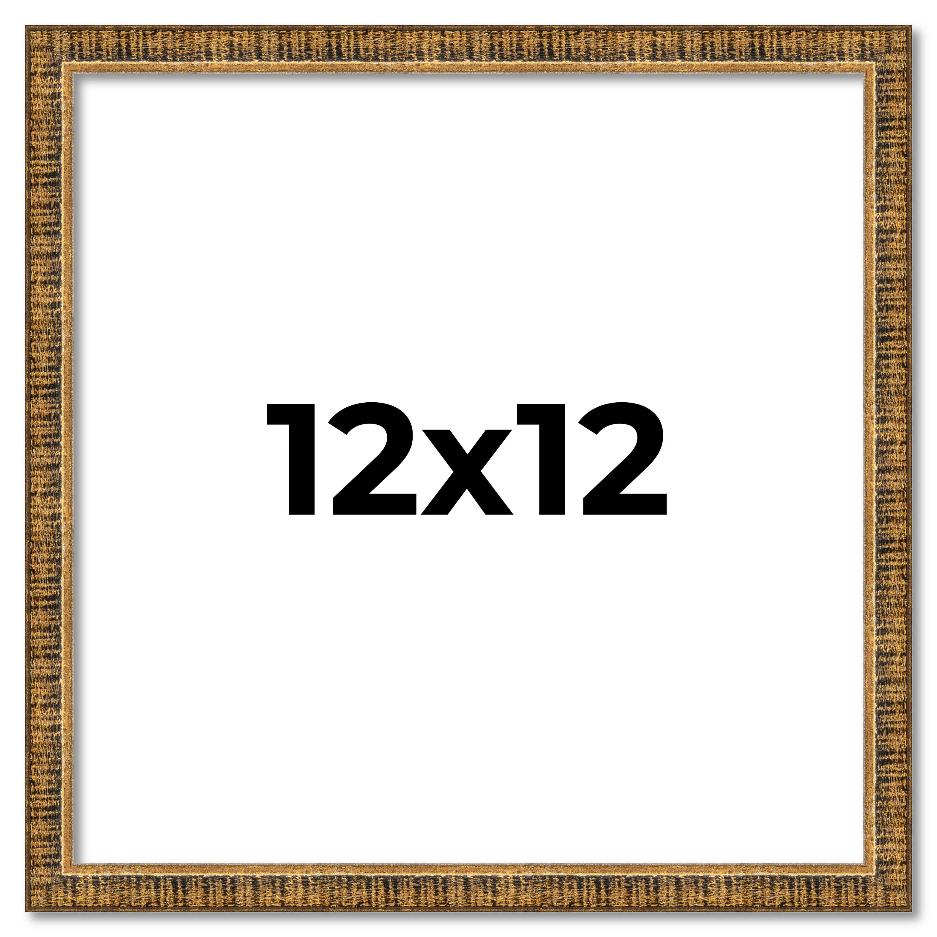 12x12 Frame Gold Solid Wood Picture Frame Includes UV Acrylic ...