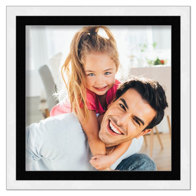 12x12 Frame with Mat - White 15x15 Frame Wood Made to Display Print or ...