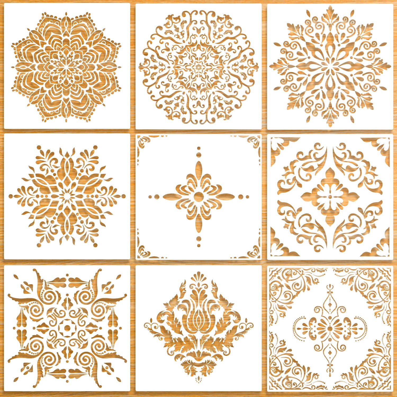 12x12 Inch Large Reusable Stencil Mandala Stencil Laser Cut Painting ...