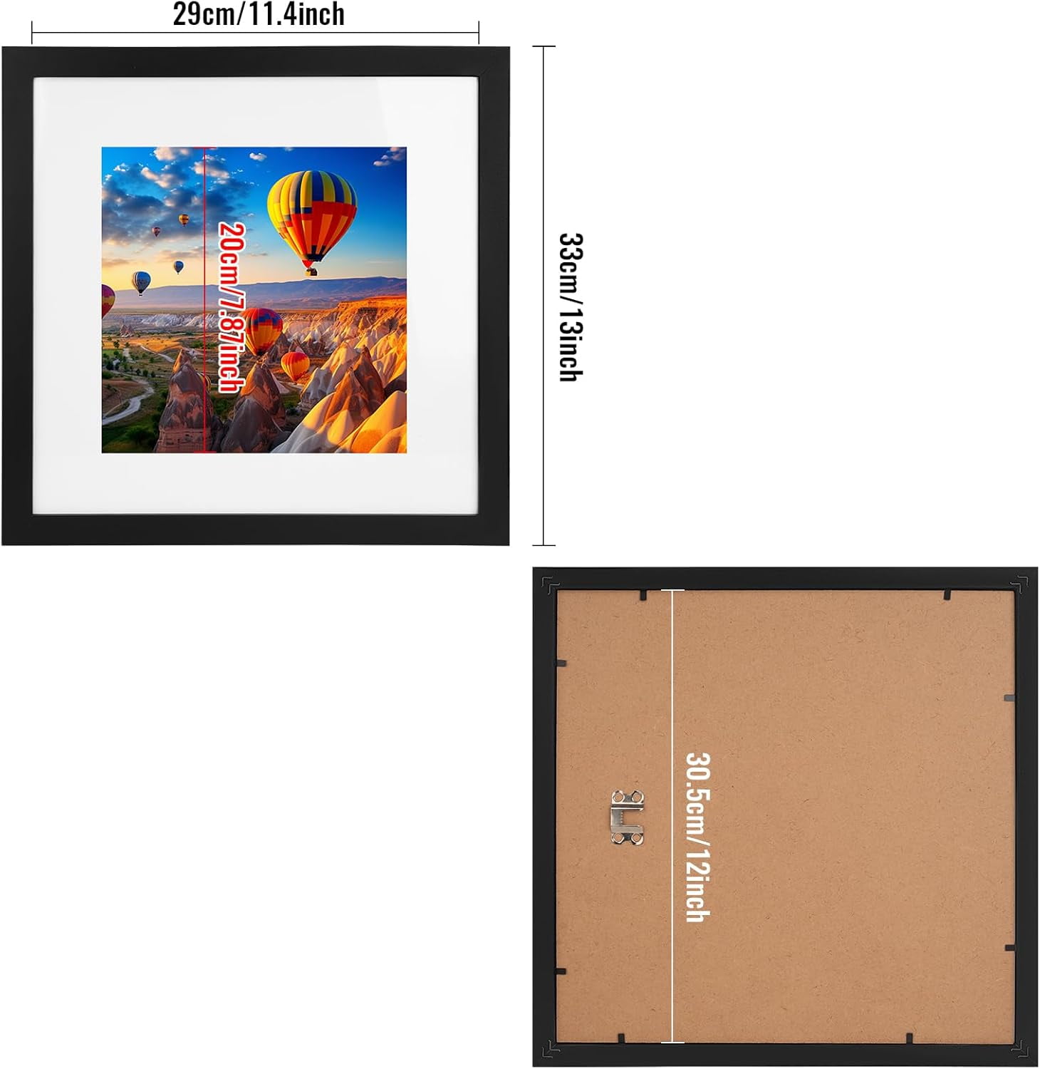 12x12 Inch Picture Frames, 10x10 Frames with Mat, Photo Frames for Wall ...