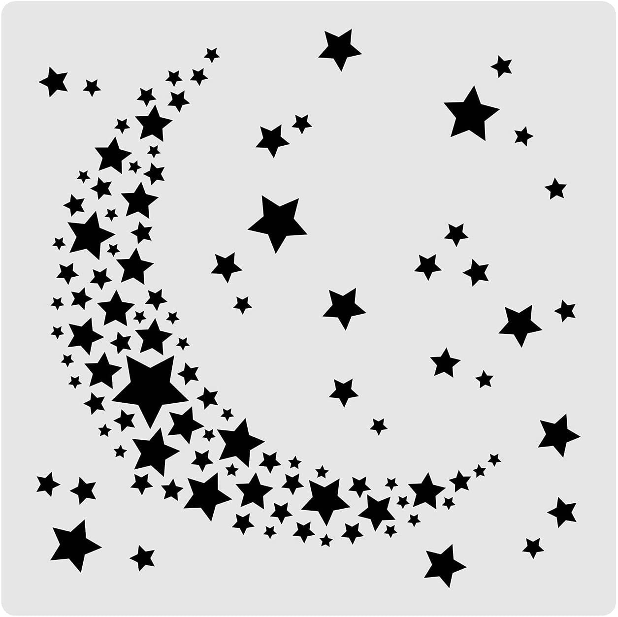 12x12 Inches Moon Star Painting Template Stencil Dreamy Night Sky ...