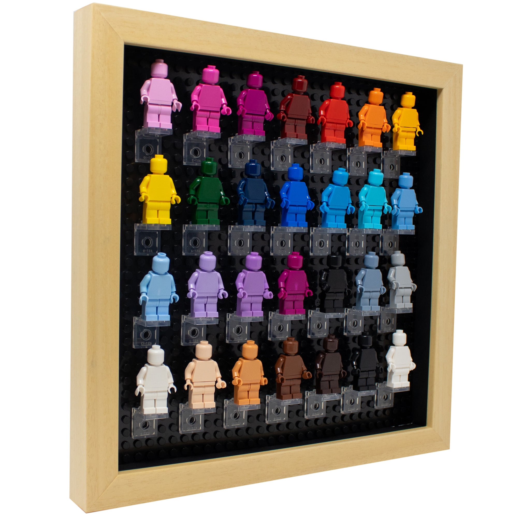 10x10 Natural Wood Shadow Box Display Case Frame for Block Figures ...