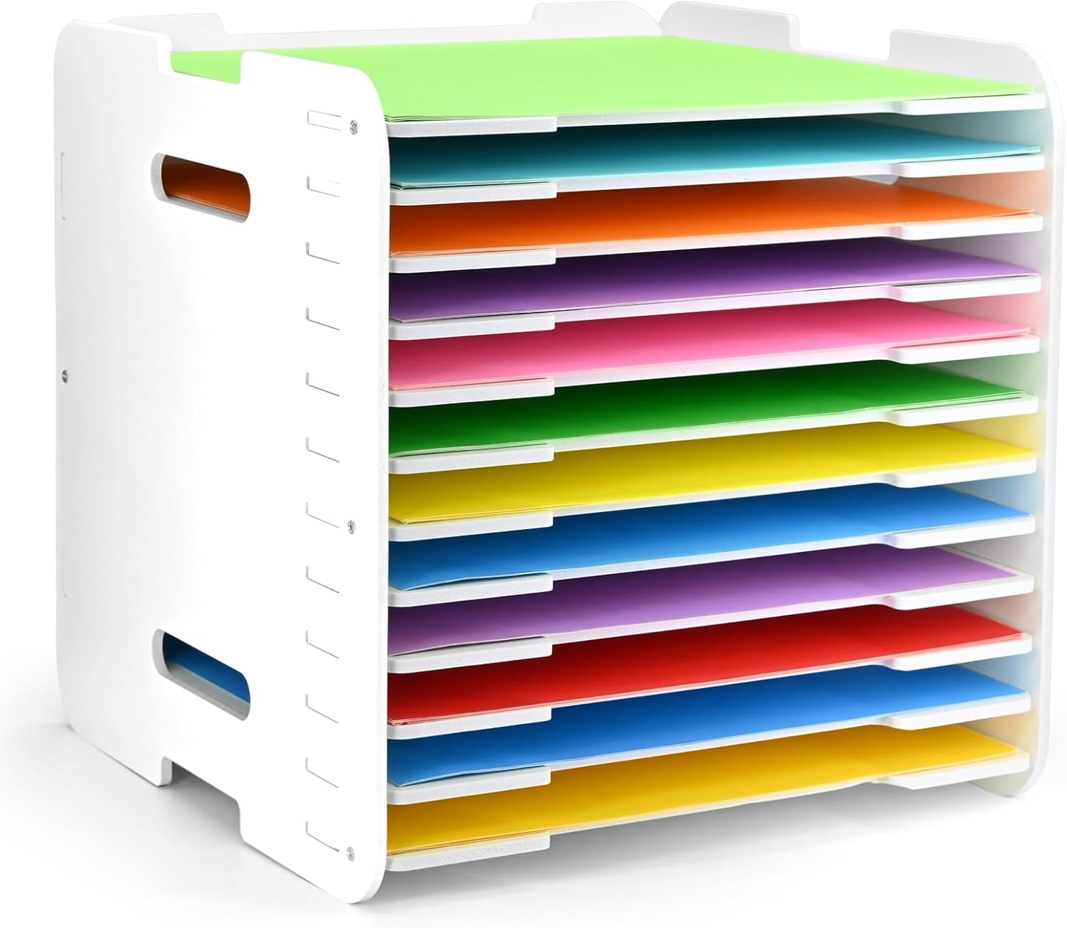 12x12 Paper Organizer, 12-Tier Scrapbook Paper Storage, Stackable ...