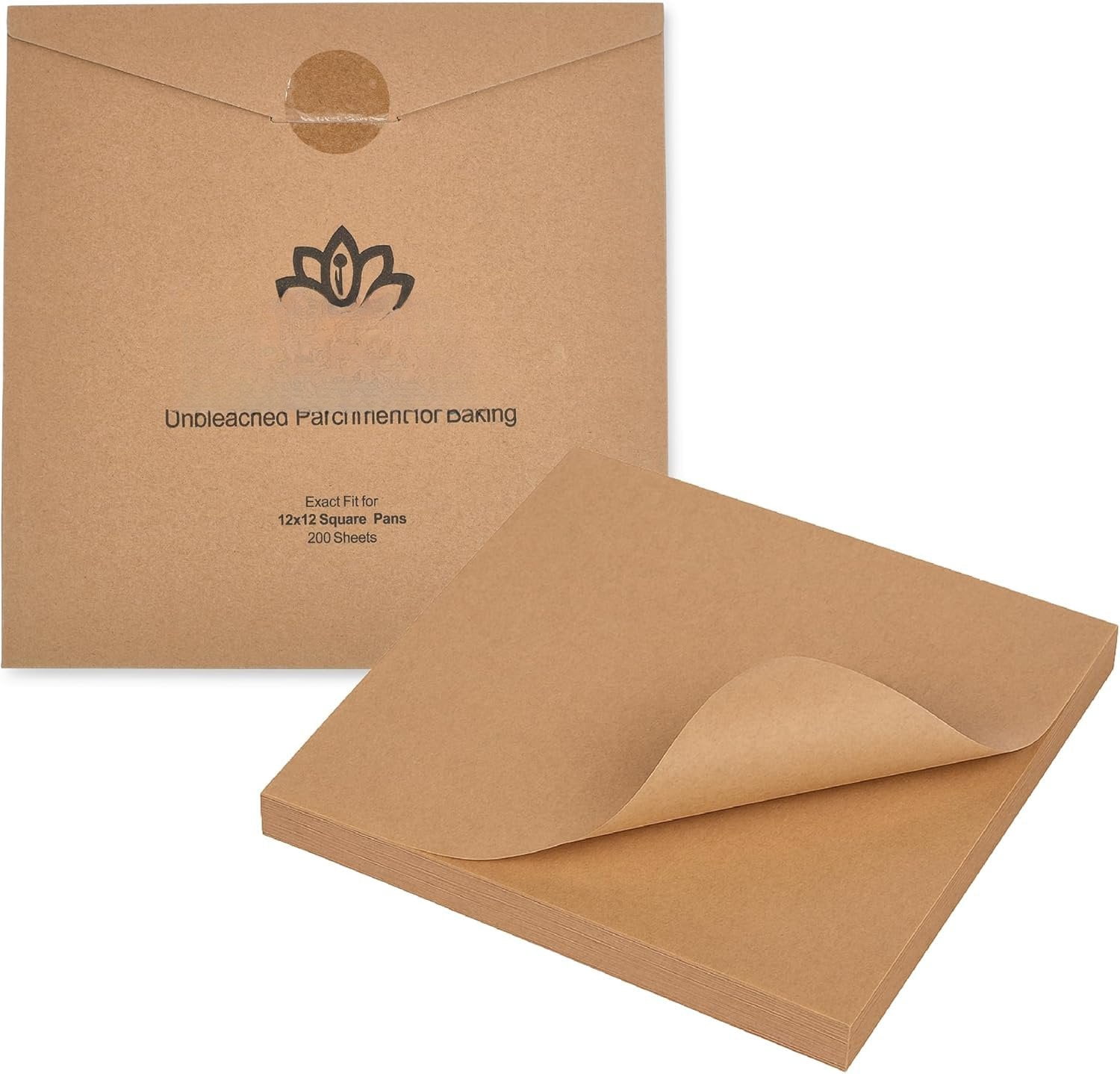 12x12 Paper Squares (200 Sheets), Unbleached, High Heat, Non-, Pre-cut ...