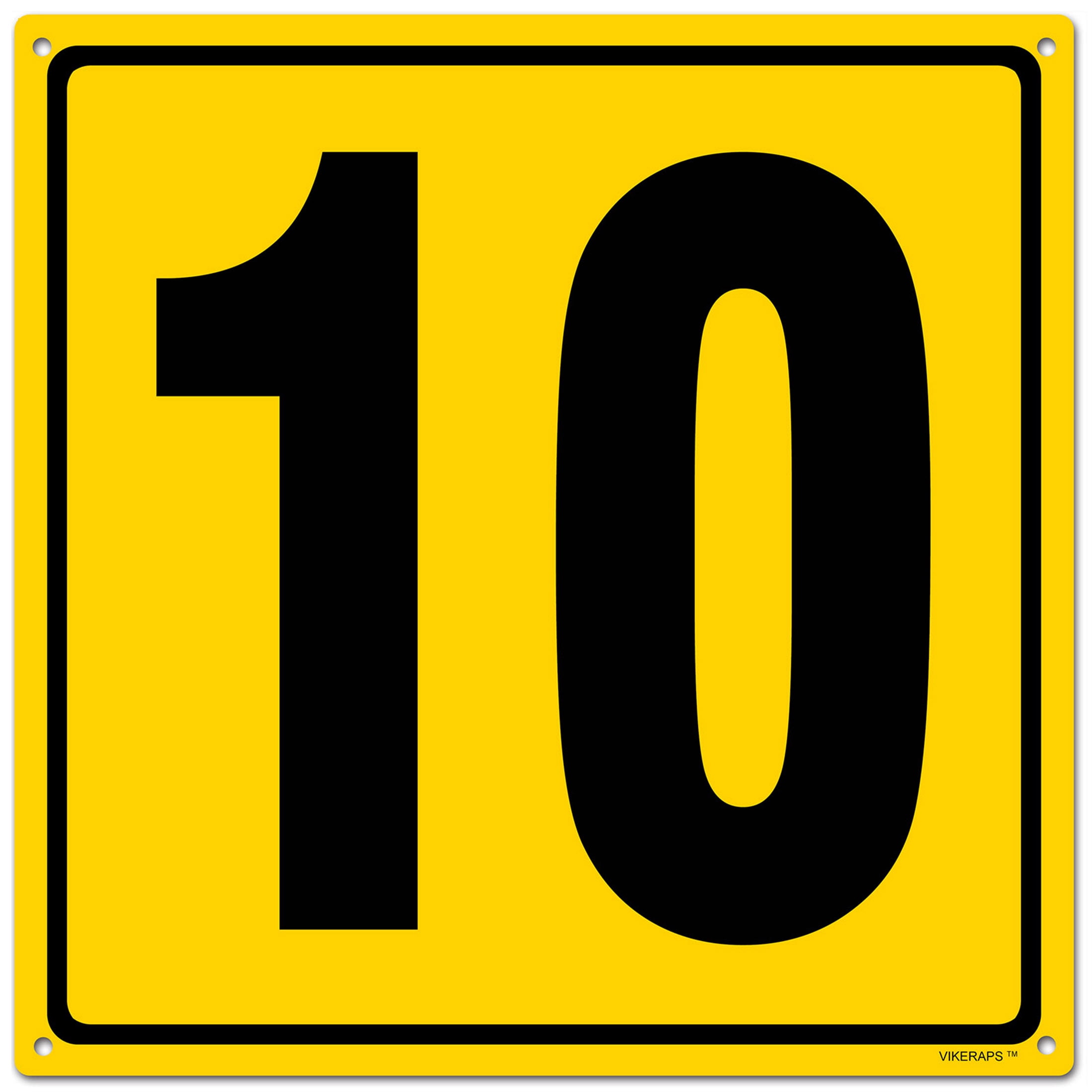 12x12" Parking Lot Number 10 Sign - High-Intensity Grade Aluminum ...