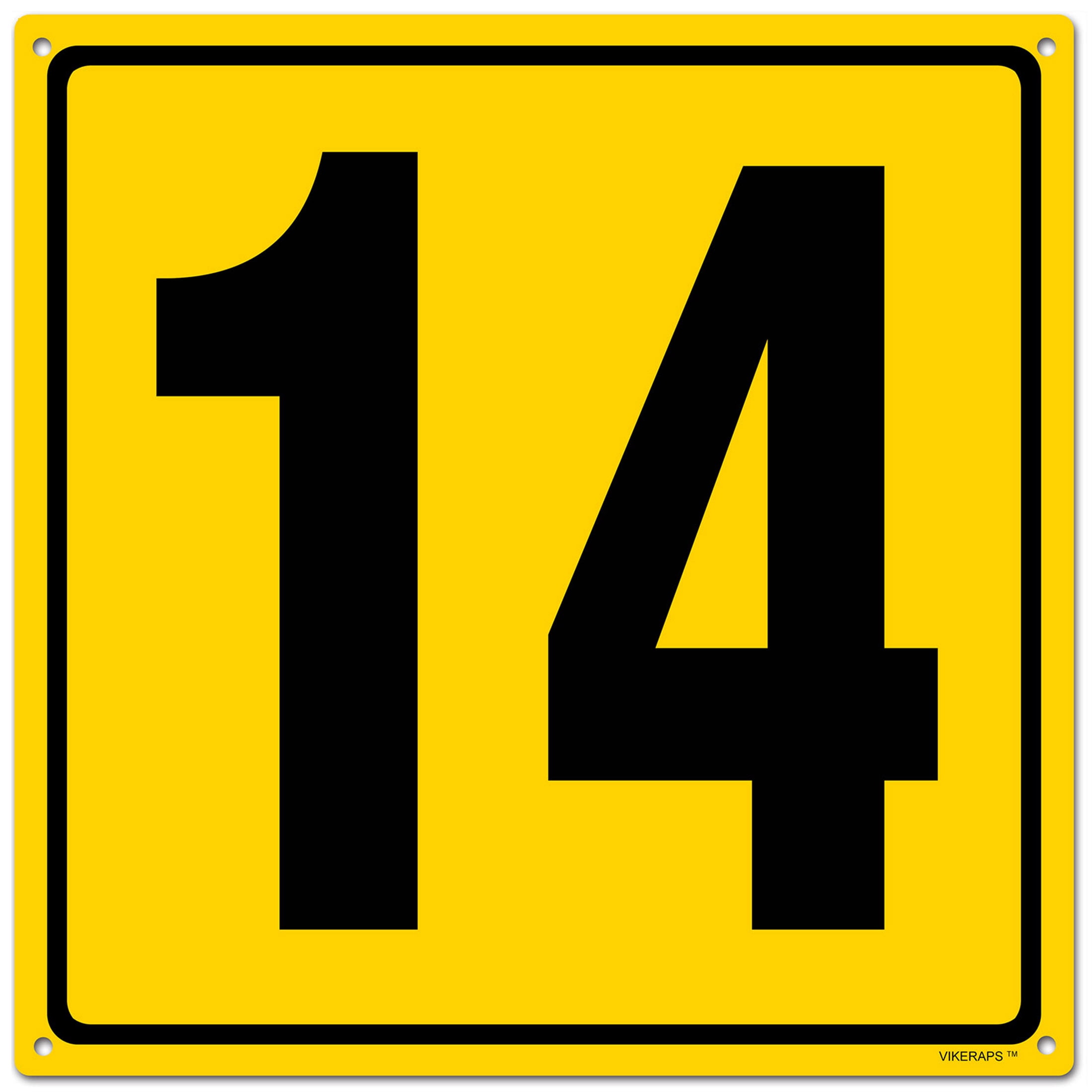 12x12" Parking Lot Number 14 Sign - High-Intensity Grade Aluminum ...