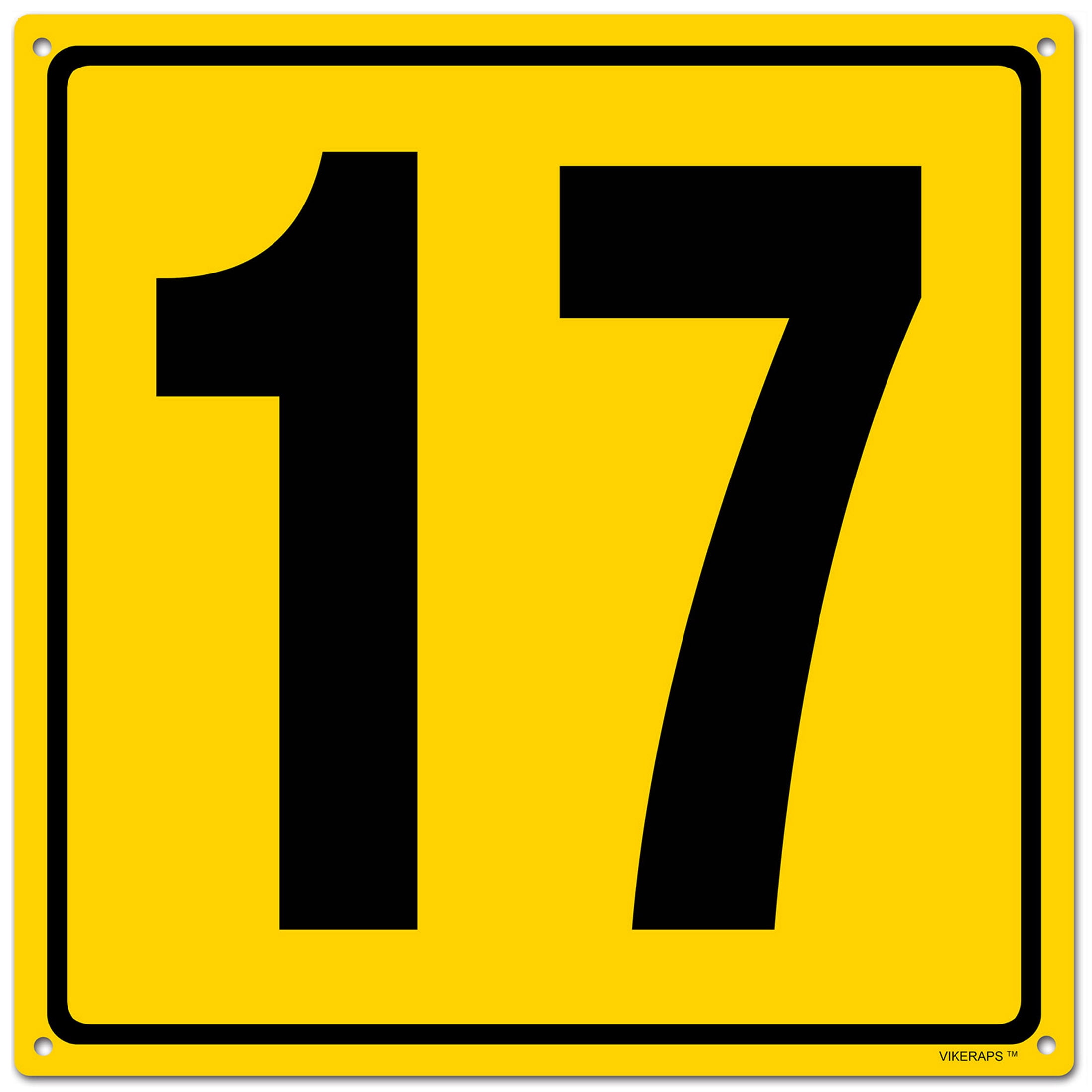 12x12" Parking Lot Number 17 Sign - High-Intensity Grade Aluminum ...