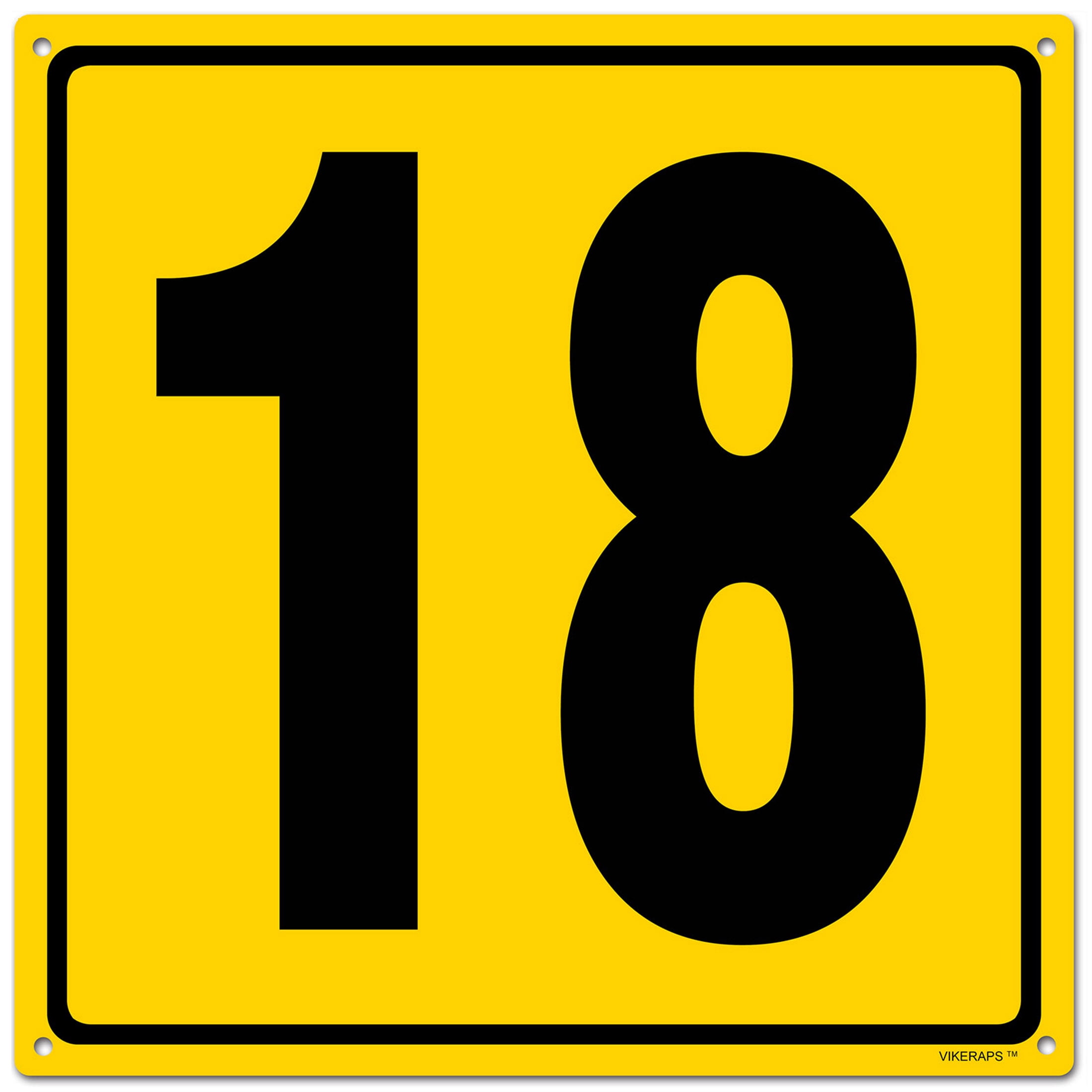 12x12" Parking Lot Number 18 Sign - High-Intensity Grade Aluminum ...