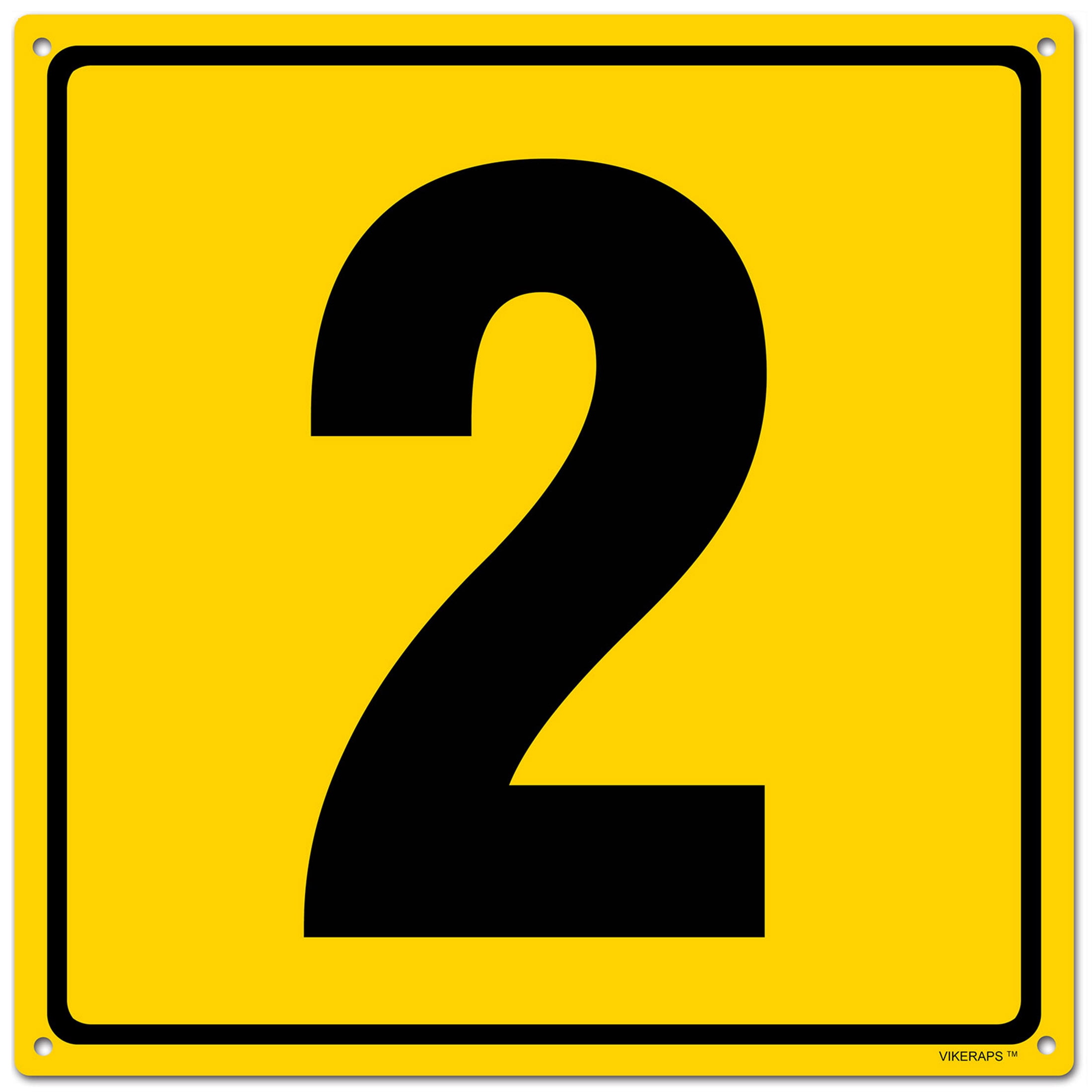 12x12" Parking Lot Number 2 Sign - High-Intensity Grade Aluminum ...