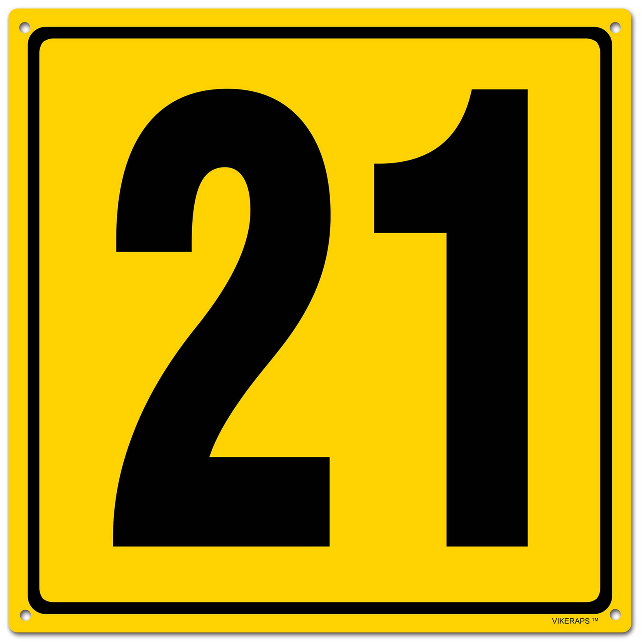 12x12" Parking Lot Number 21 Sign - High-Intensity Grade Aluminum ...