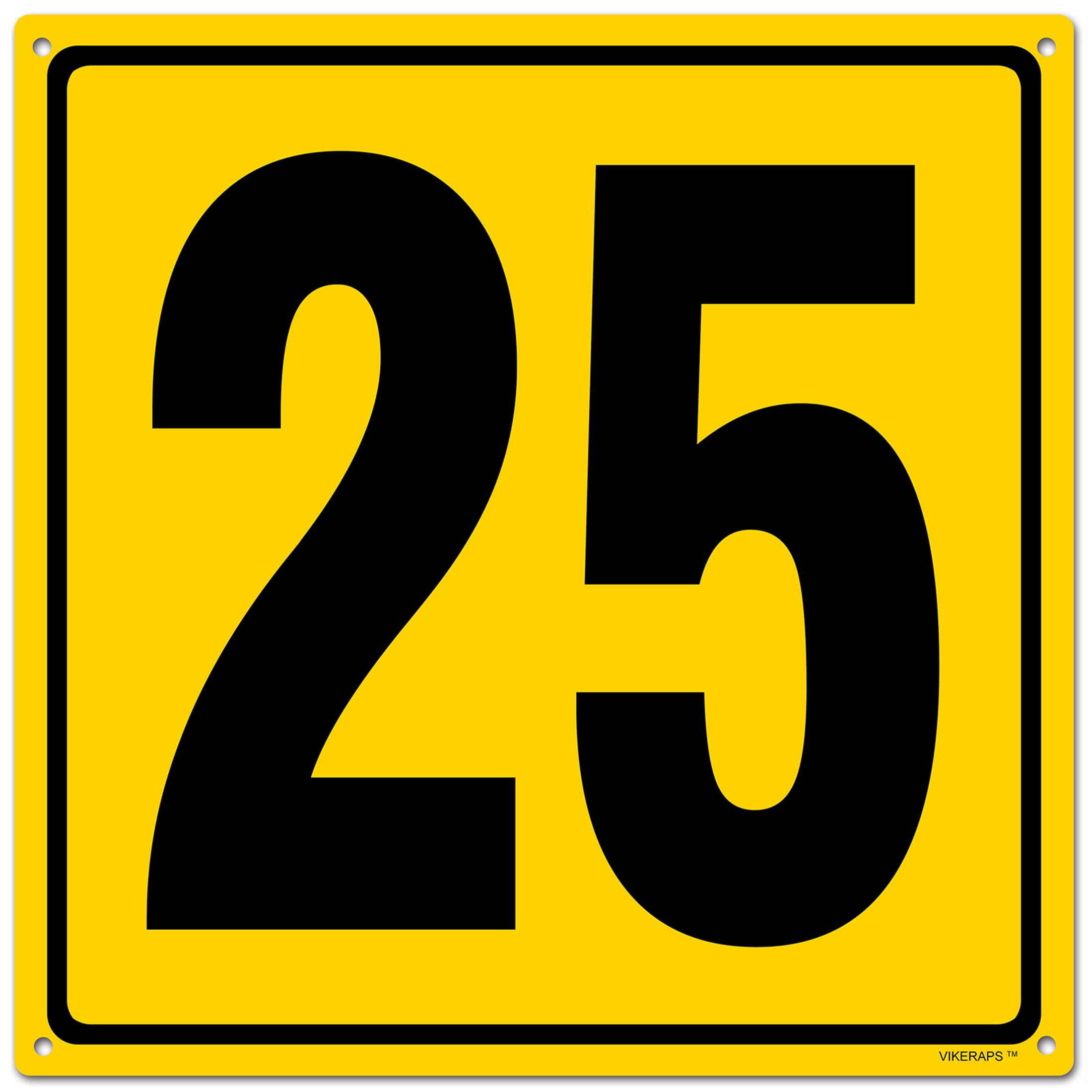 12x12" Parking Lot Number 25 Sign - High-Intensity Grade Aluminum ...