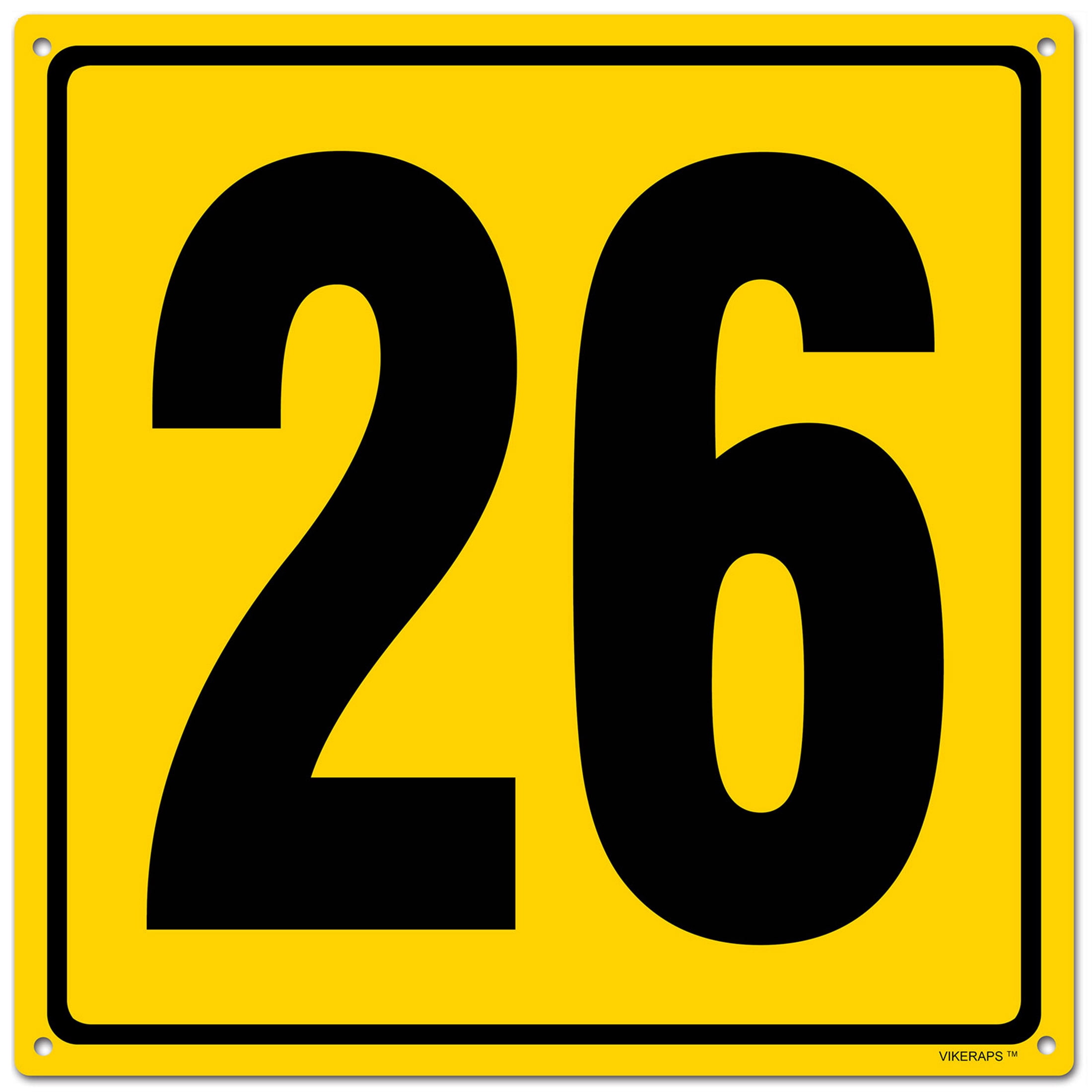 12x12" Parking Lot Number 26 Sign - High-Intensity Grade Aluminum ...