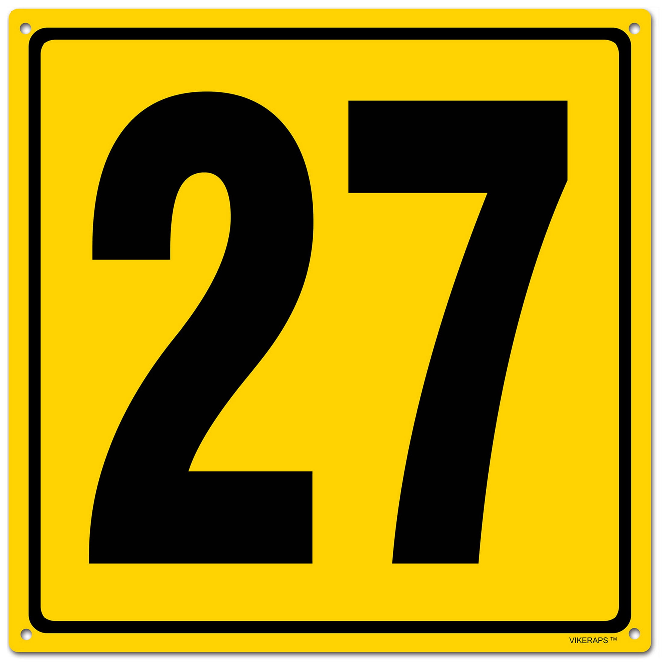 12x12" Parking Lot Number 27 Sign - High-Intensity Grade Aluminum ...