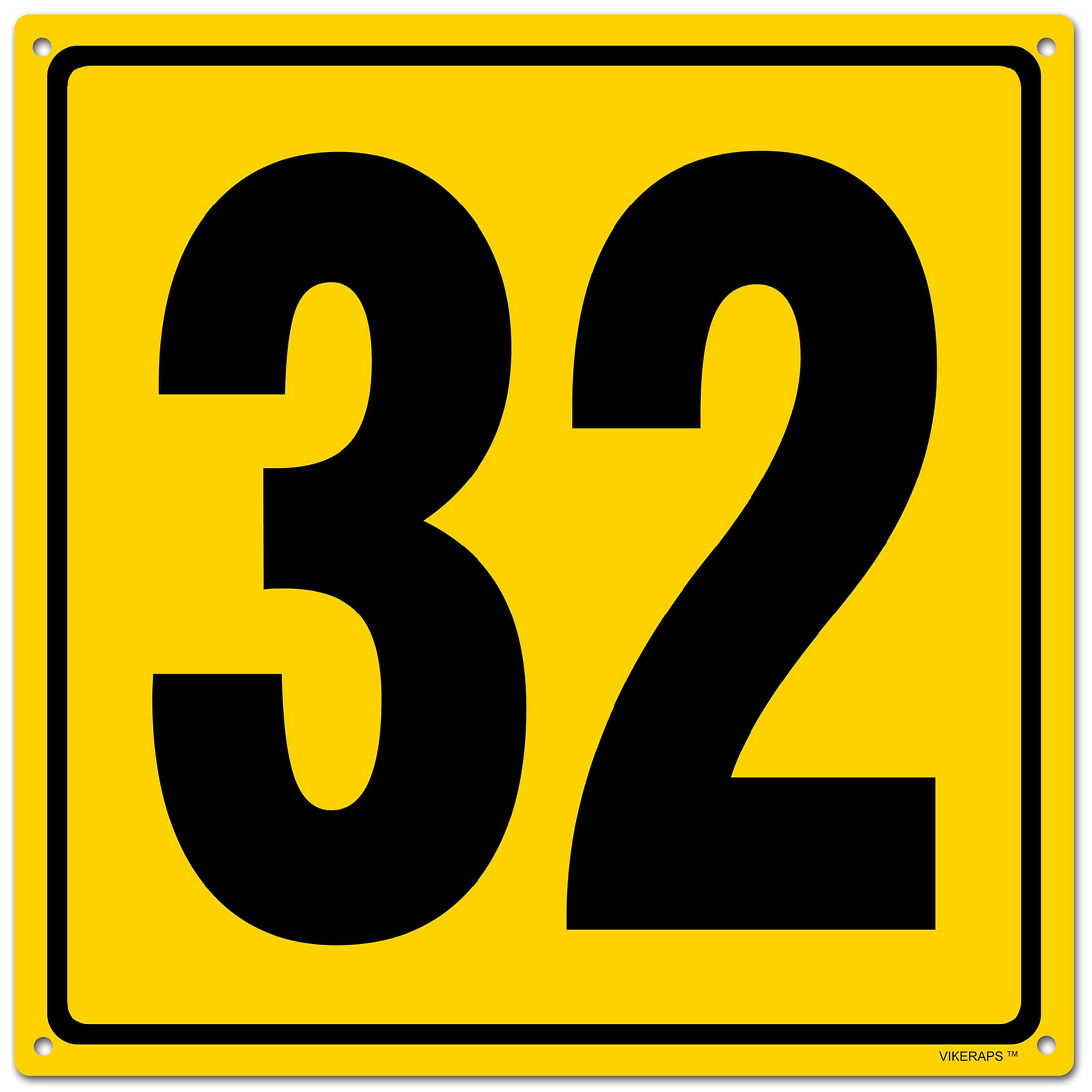 12x12" Parking Lot Number 32 Sign - High-Intensity Grade Aluminum ...