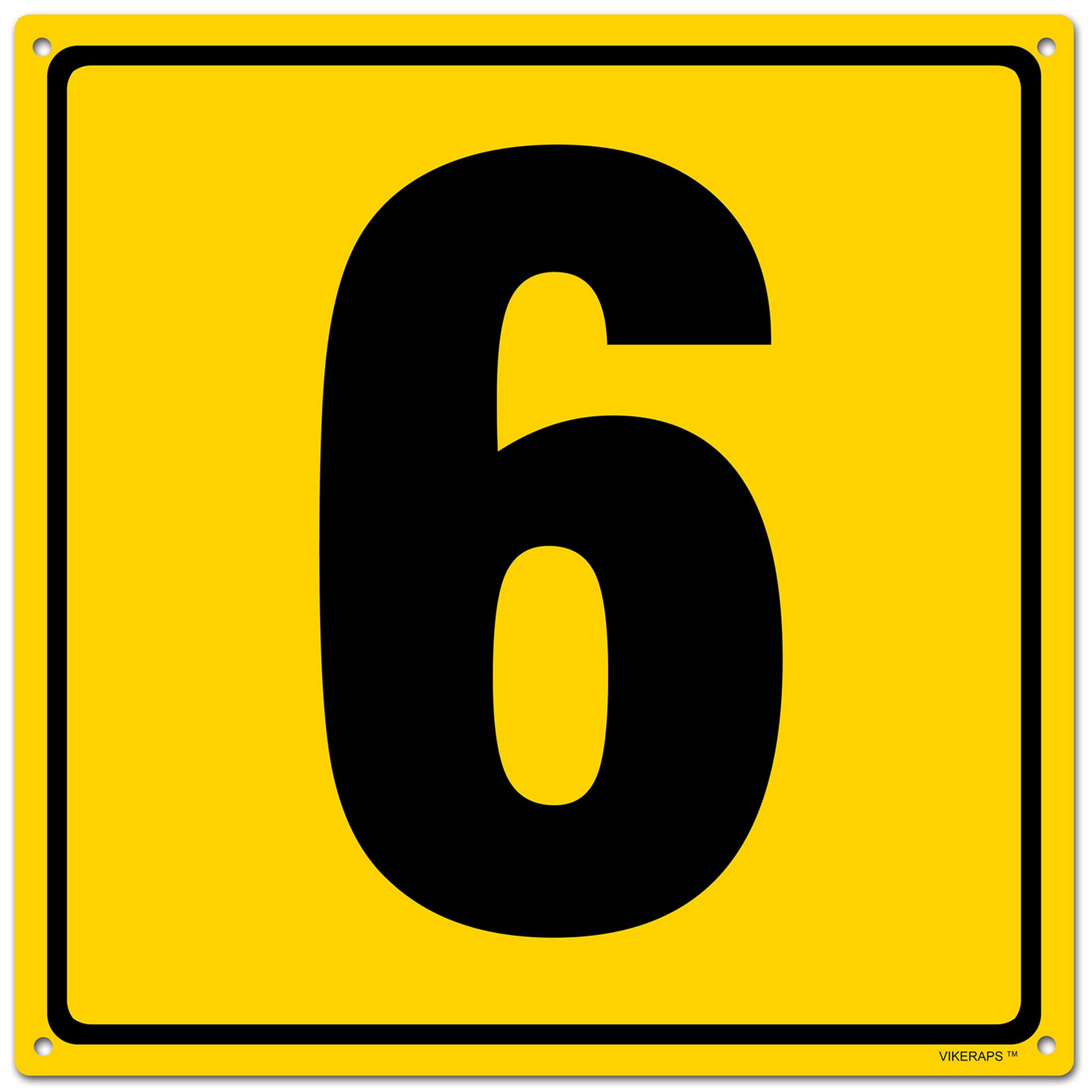 12x12" Parking Lot Number 6 Sign - High-Intensity Grade Aluminum ...