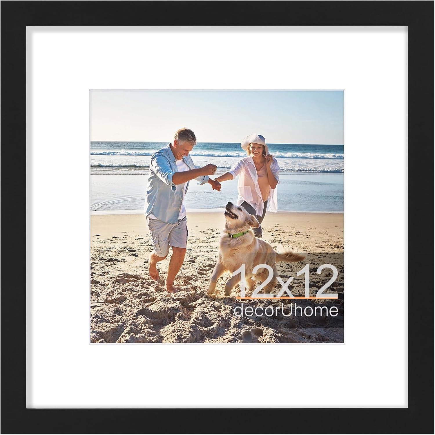 12x12 Picture Frame, Display Pictures 8x8 with Mat or 12x12 without Mat, Wall & Tabletop Display ...