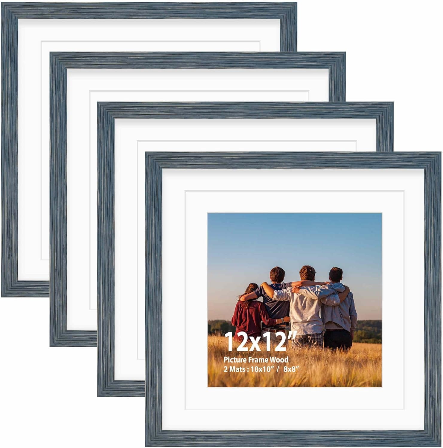 12x12 Picture Frame Set,Solid Wood,Not Glass,Display Pictures 8x8,10x10 ...