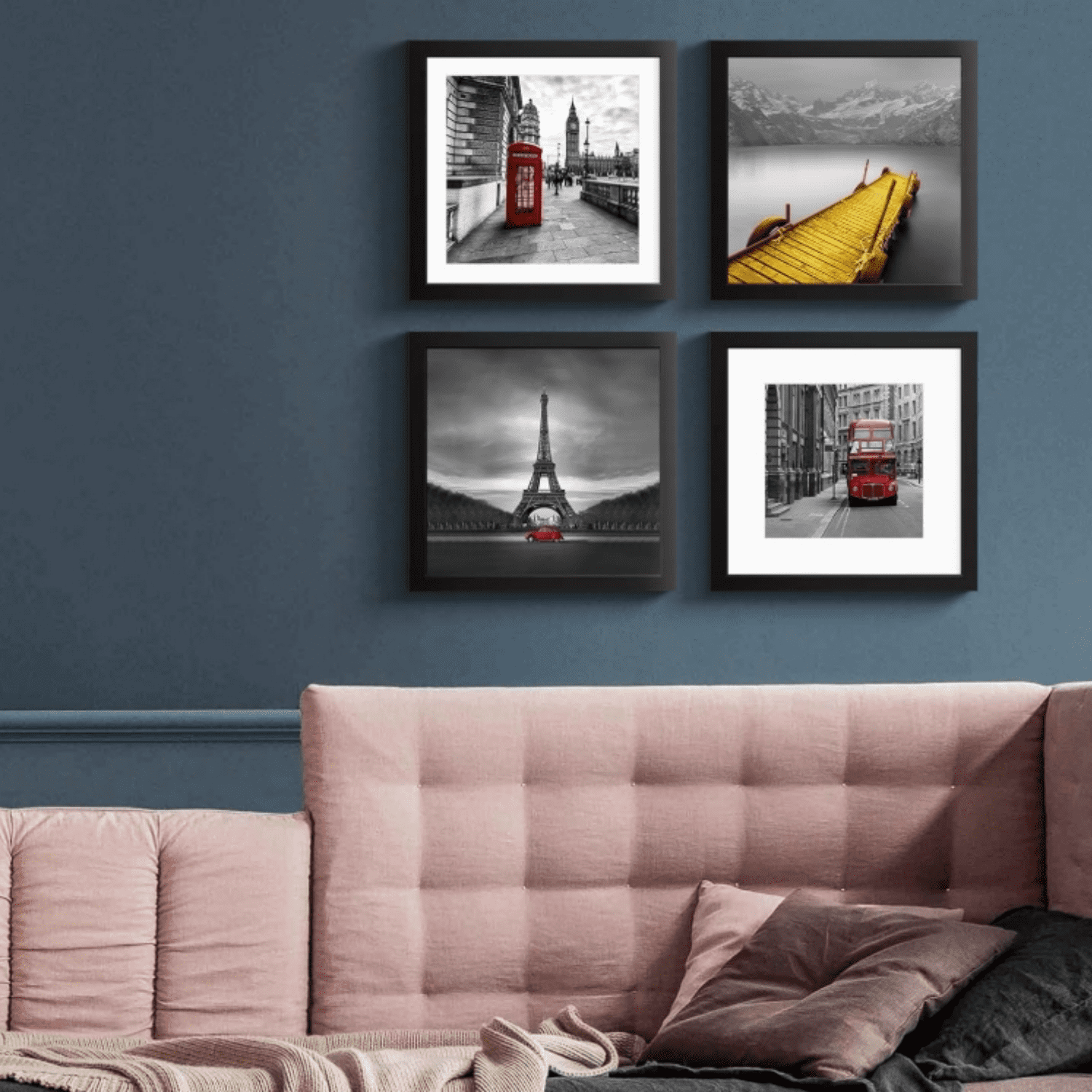 12x12 Picture Frames Black Made of Solid Wood Display Pictures 10x10 or ...