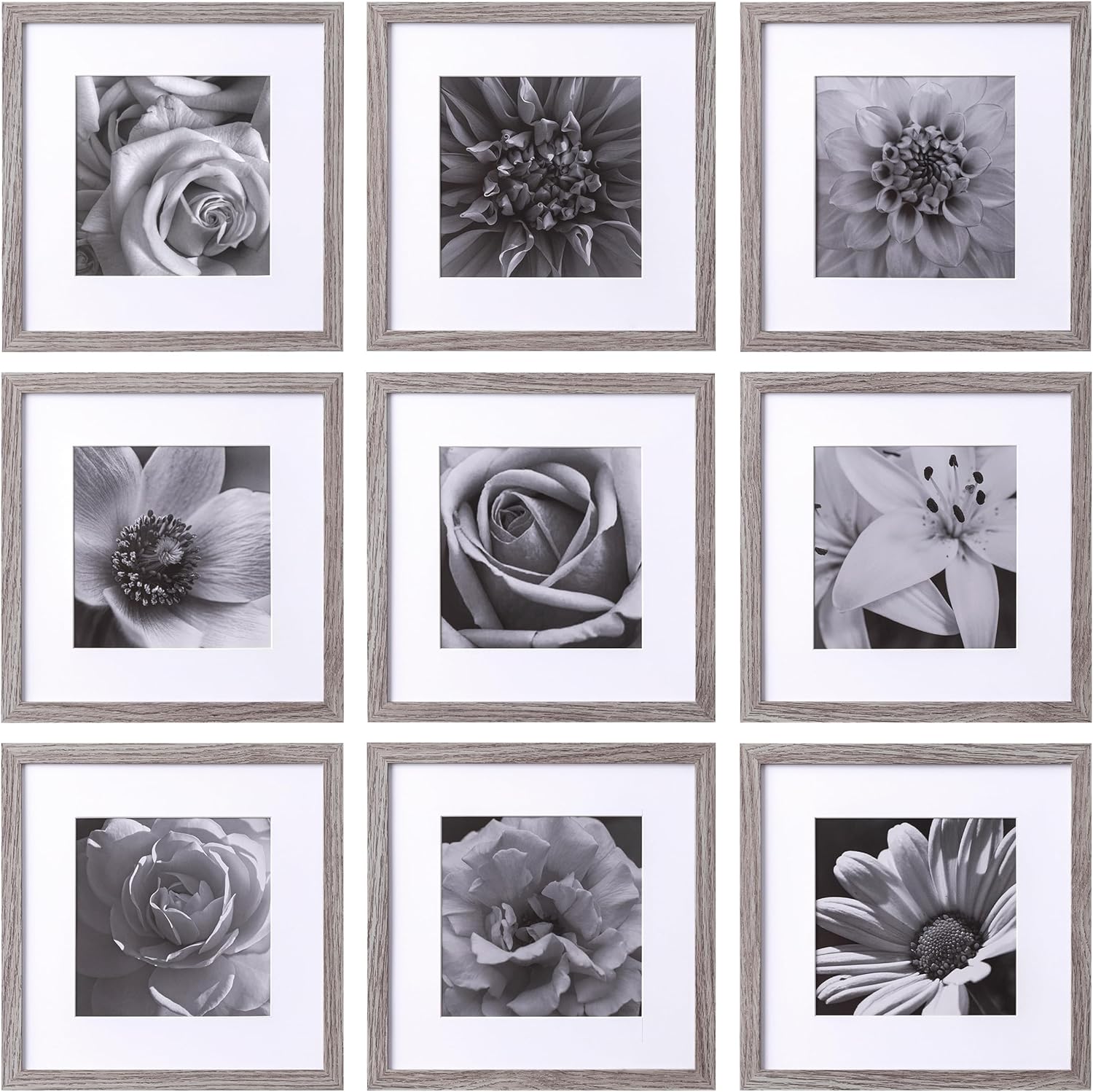12x12 Picture Frames Set of 9 Classic Gallery Wall Frame Set Displays ...
