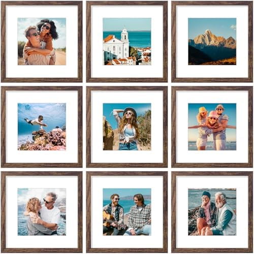 12x12 Picture Frames Set of 9, Shatter Resistant Plexiglass, Display ...