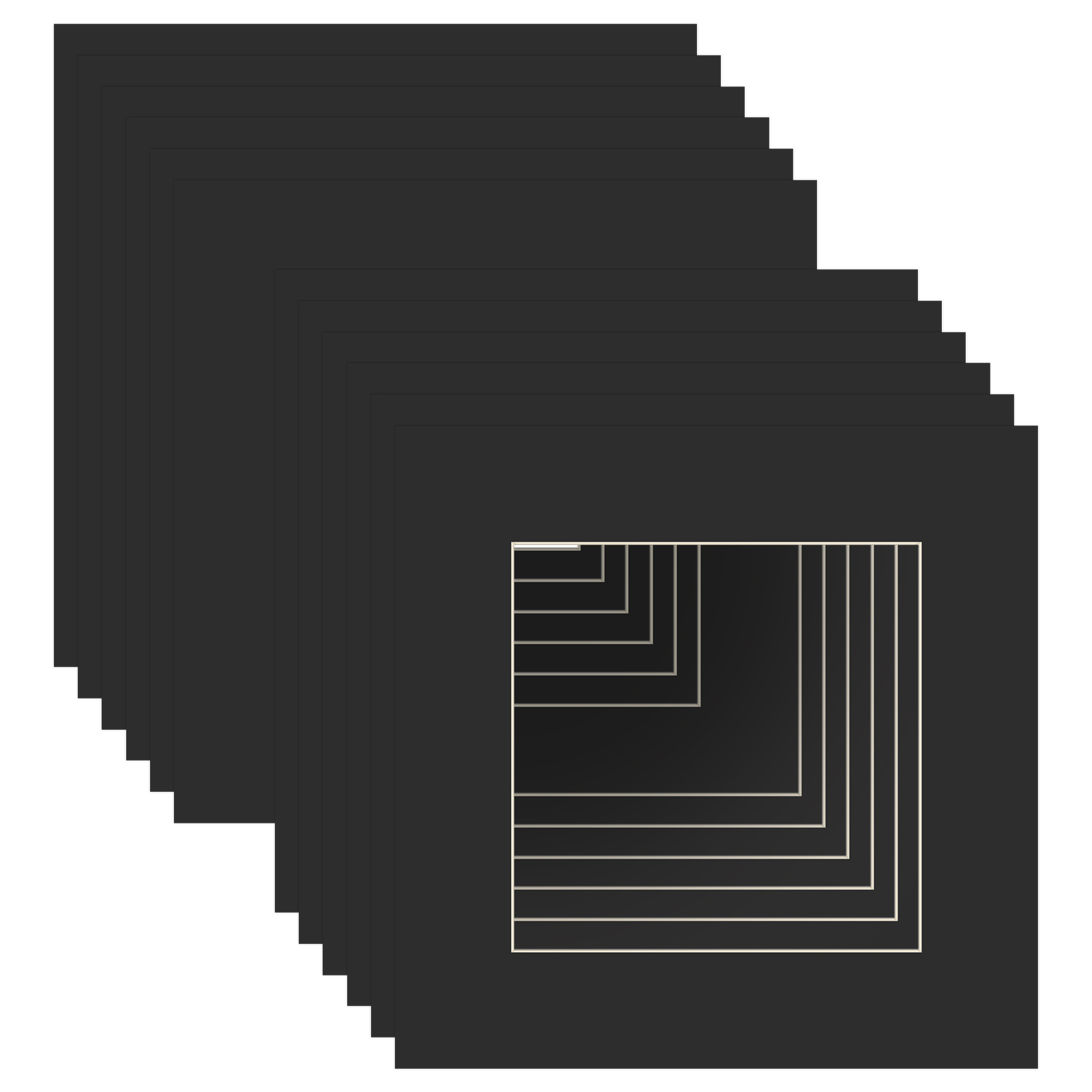 12x12 Picture Mats, 12 Packs Black Photo Mats for 8x8 Pictures ...