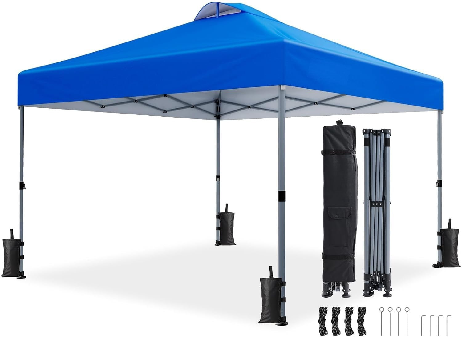 12x12 Pop Up Canopy - Center Lock Push Setup Gazebo Outdoor Canopy ...