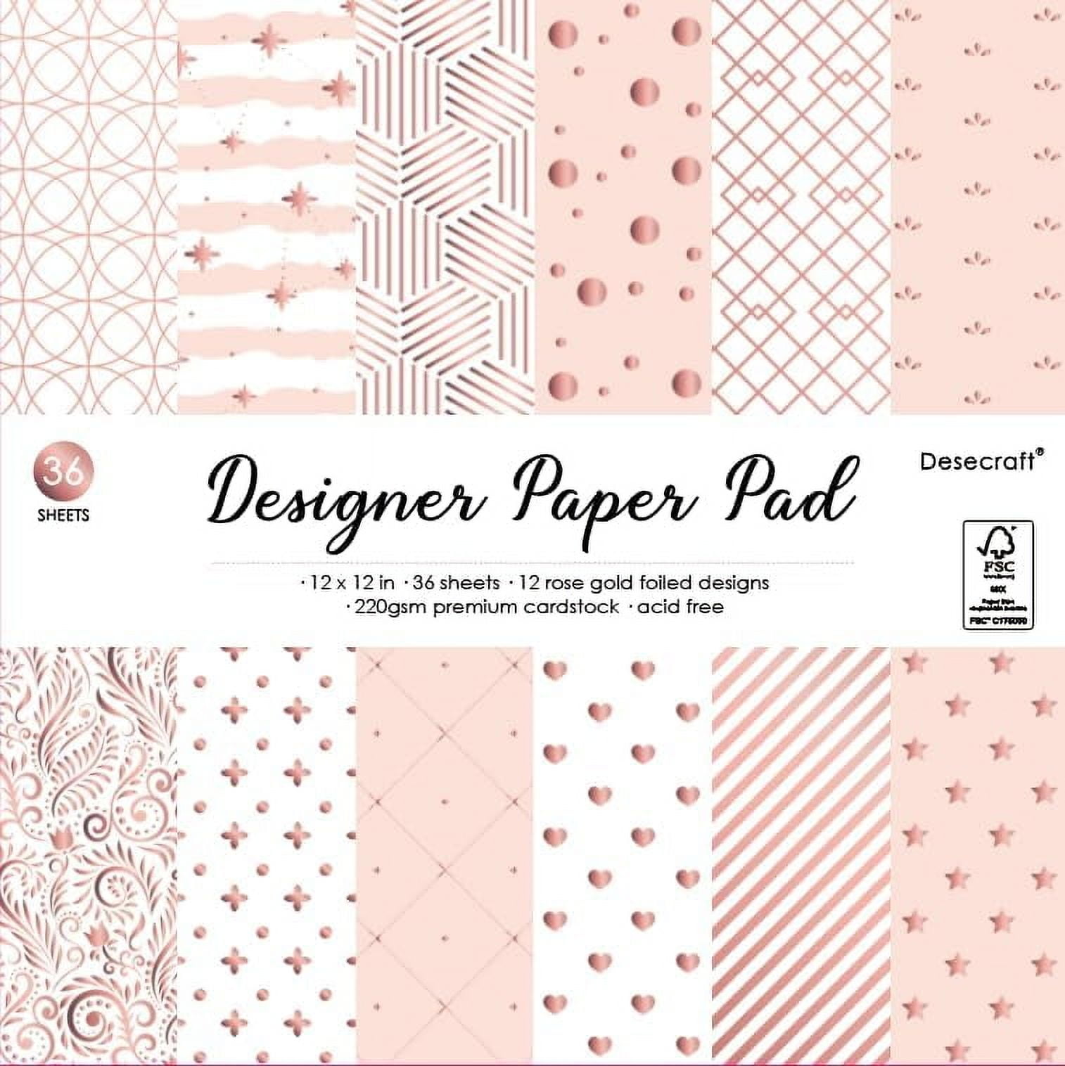 12x12 Rose Gold Cardstock Scrapbook Decorative Paper for Card Making ...