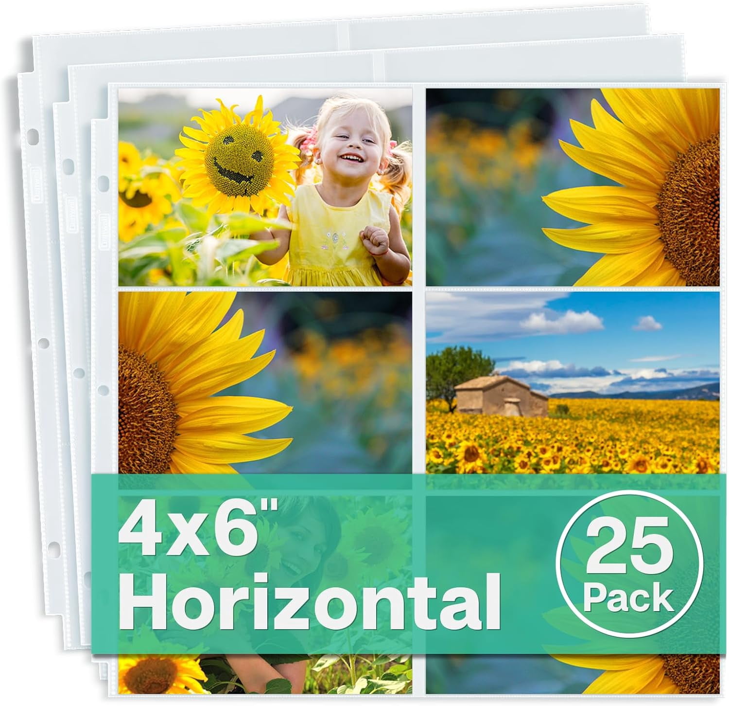 12x12 Scrapbook Page Protectors - 4x6 Photo Album Pages for 3-Ring ...