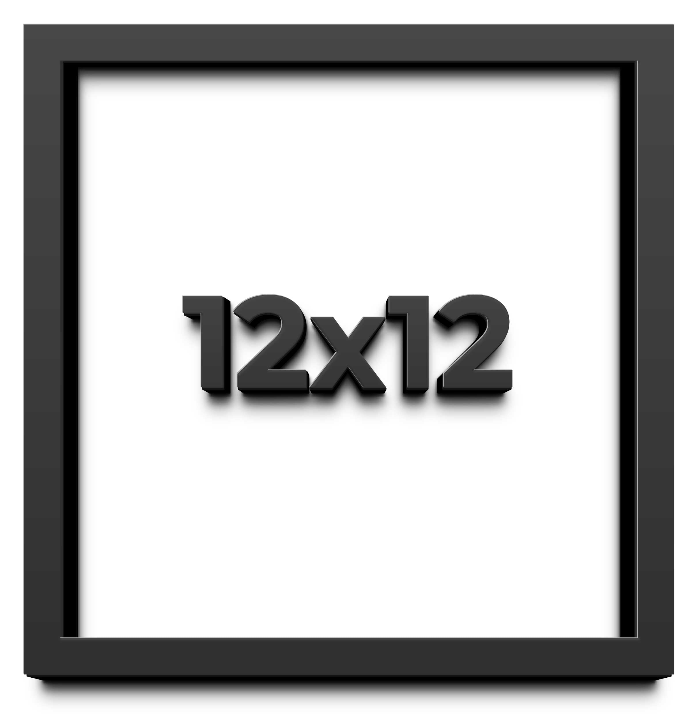 12x12 Shadow Box Black Solid Wood Display Frame with White Acid-Free ...