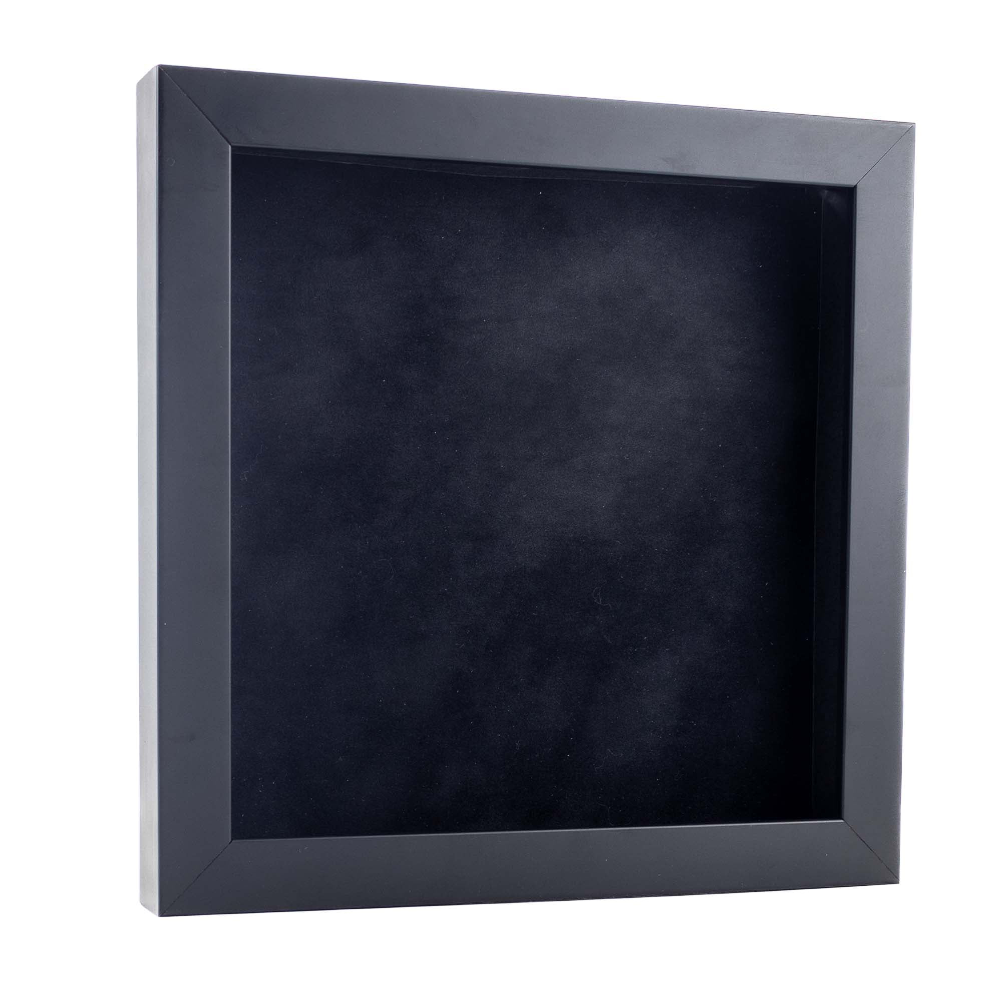 12x12 Shadow Box Frame Black Wood | With a 3/4" Usable Display Depth ...