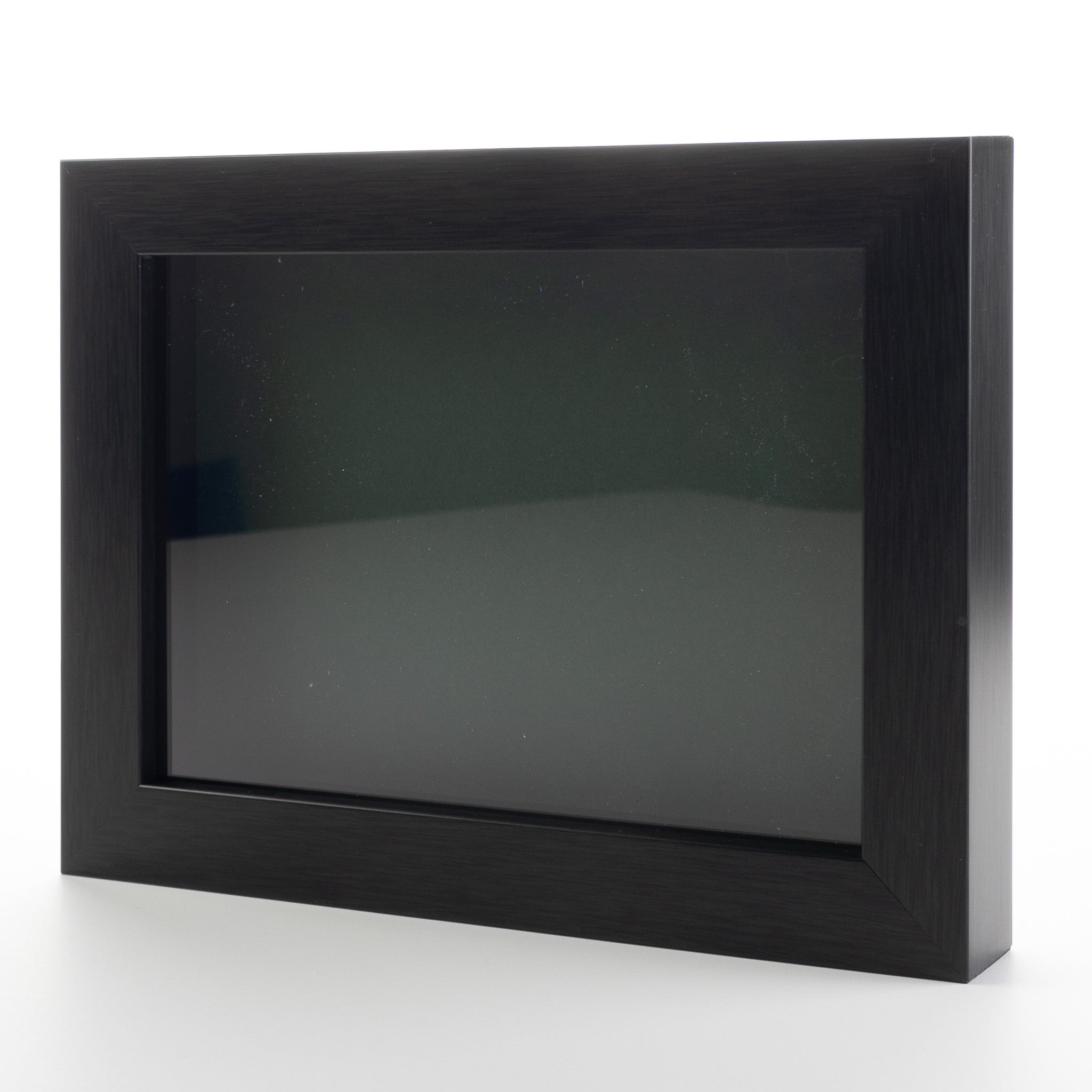 12x12 Shadow Box Frame Gray Stained Real Wood with a Green Acid-Free ...