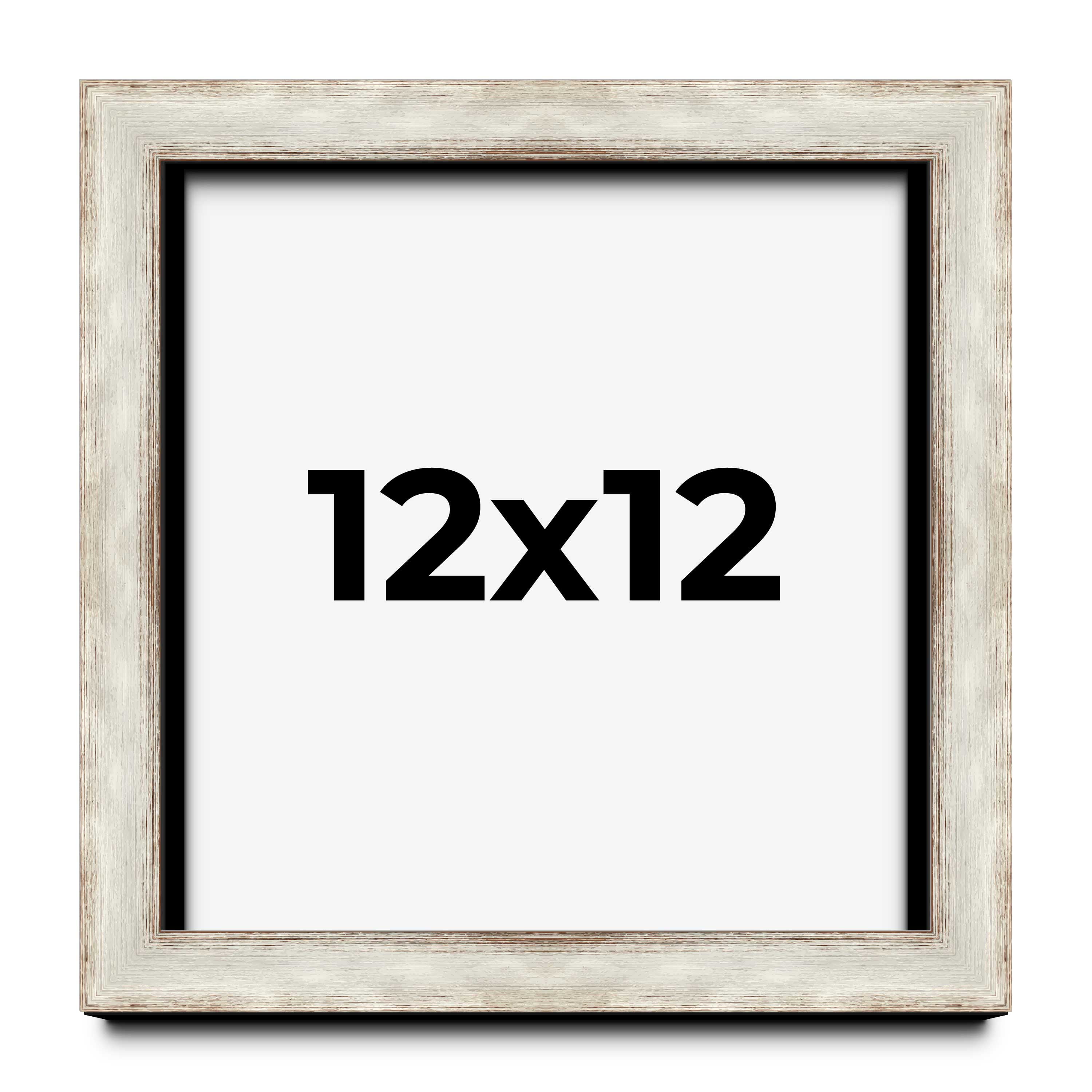 12x12 Shadow Box Frame Silver | 1.625 Inches Deep Real Wood ...