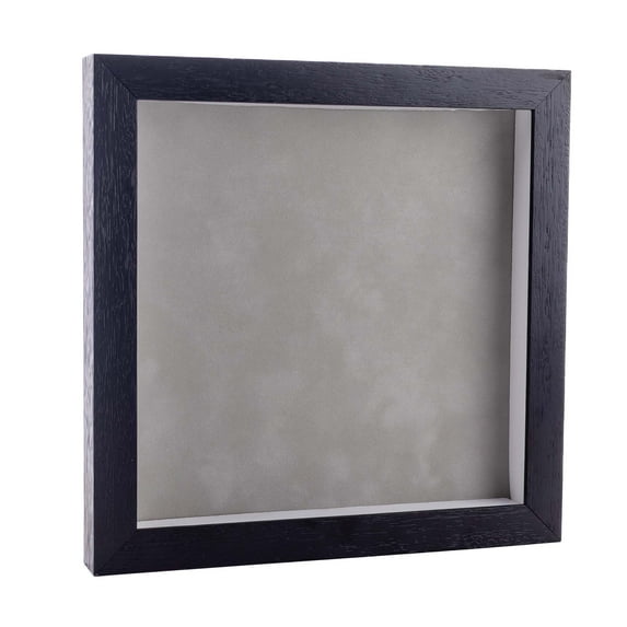 12x12 Shadow Box Frame Textured Black Wood | With a 3/4" Usable Display ...
