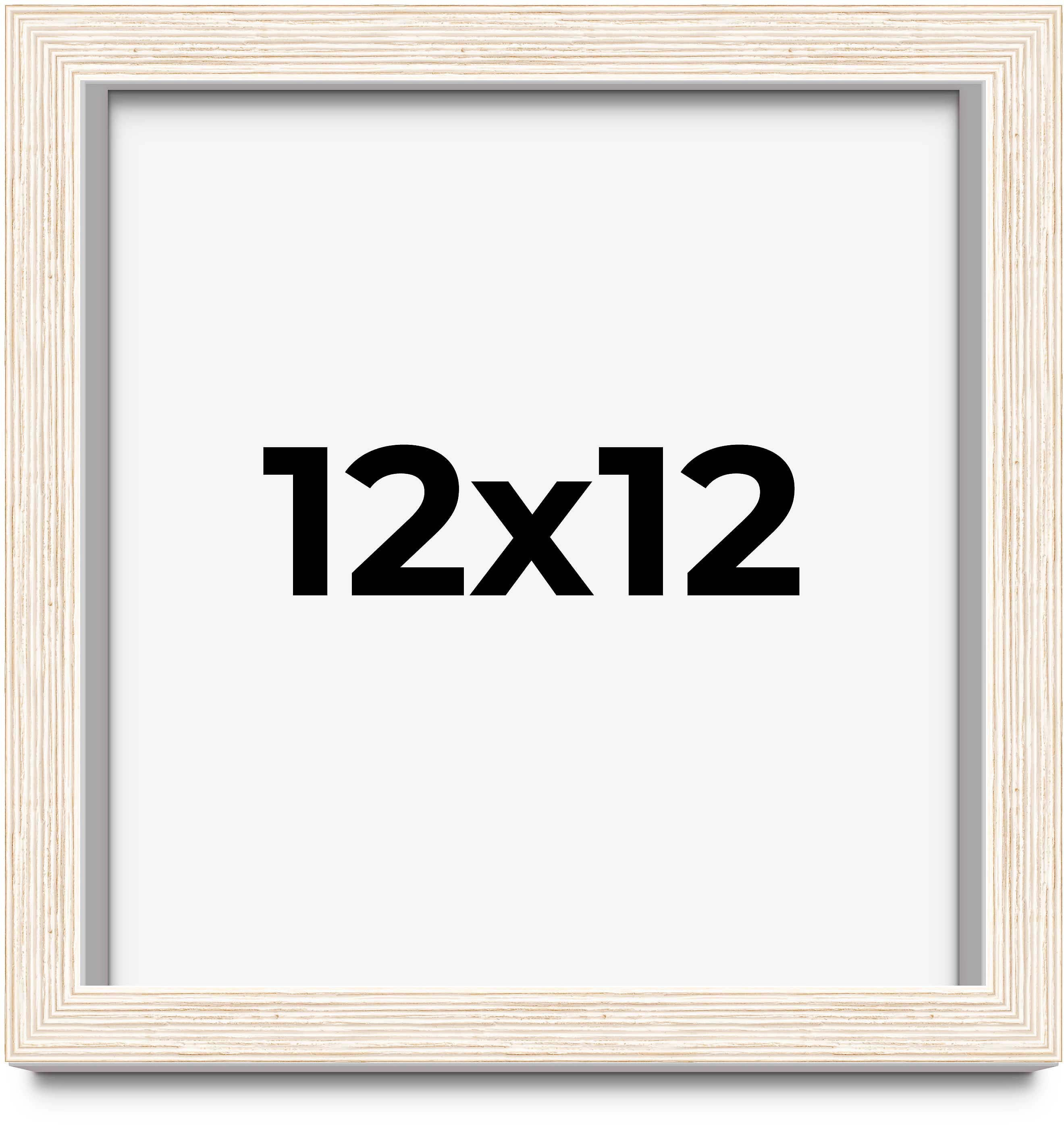 12x12 Shadow Box Frame White | 1.125 Inches Deep Real Wood Rustic ...