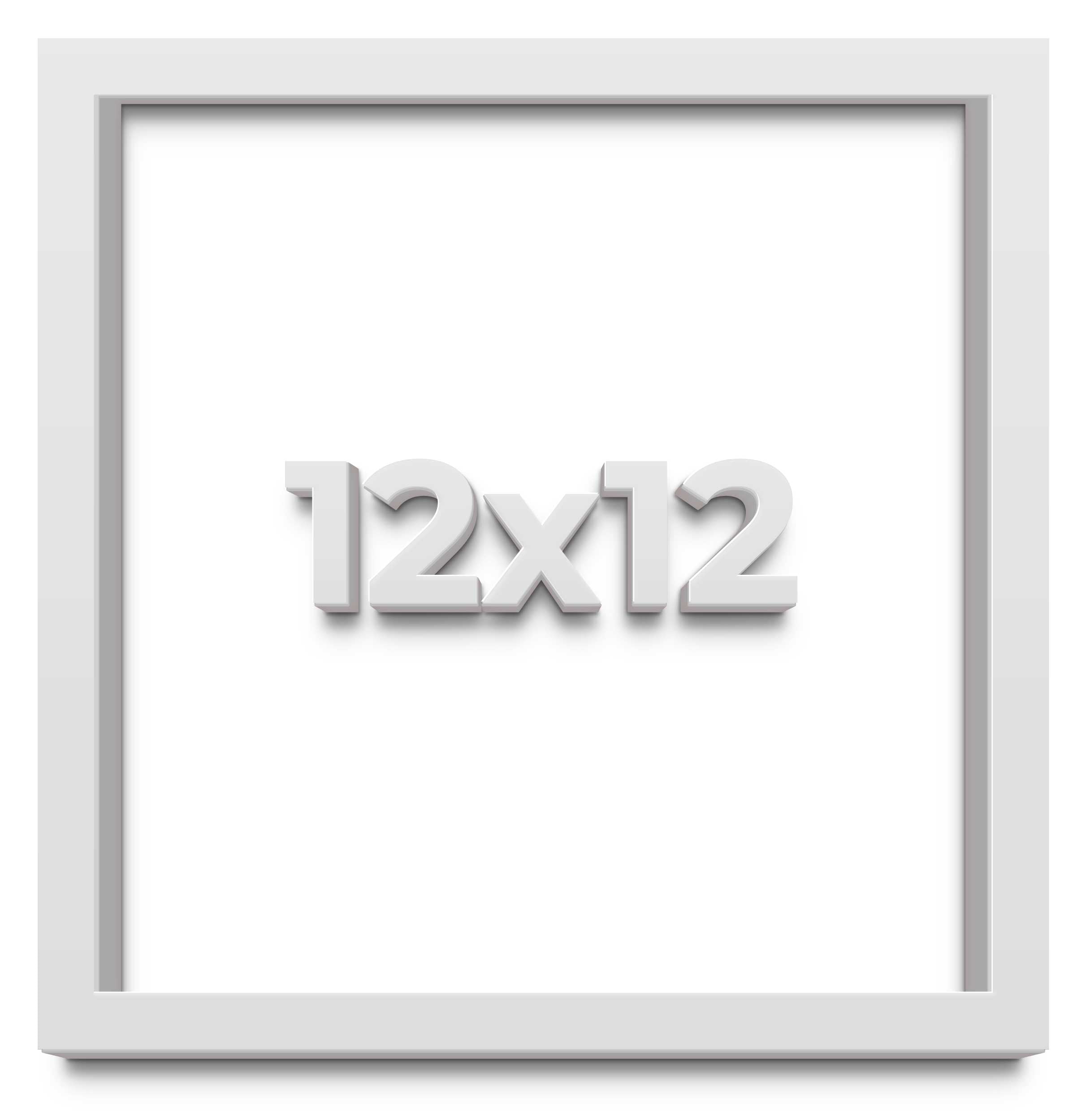 12x12 Shadow Box Frame White | 2 Inches Deep Real Wood Contemporary ...