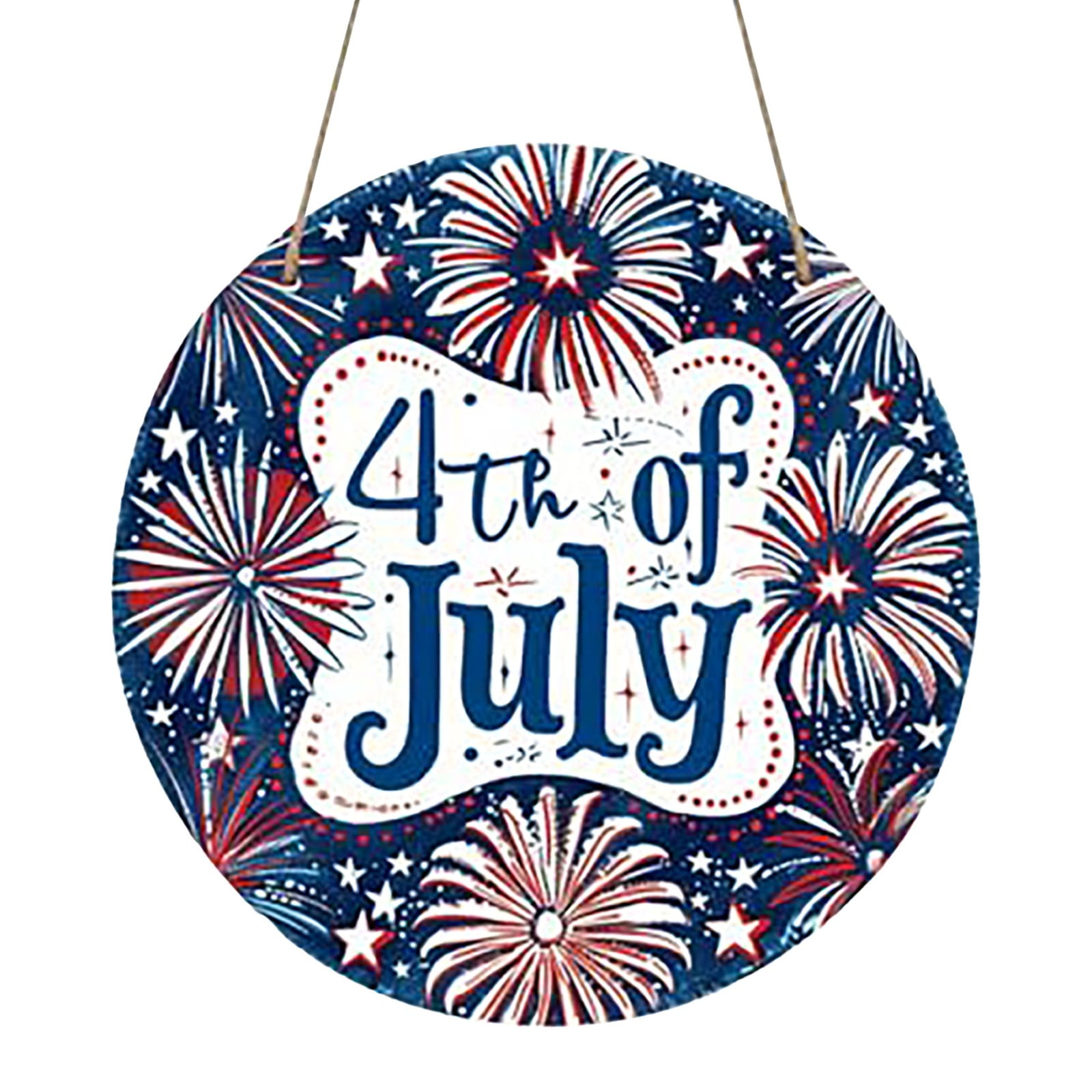 12x12 inch 4th of July Welcome Sign Wooden Patriotic Hanging Door Sign ...