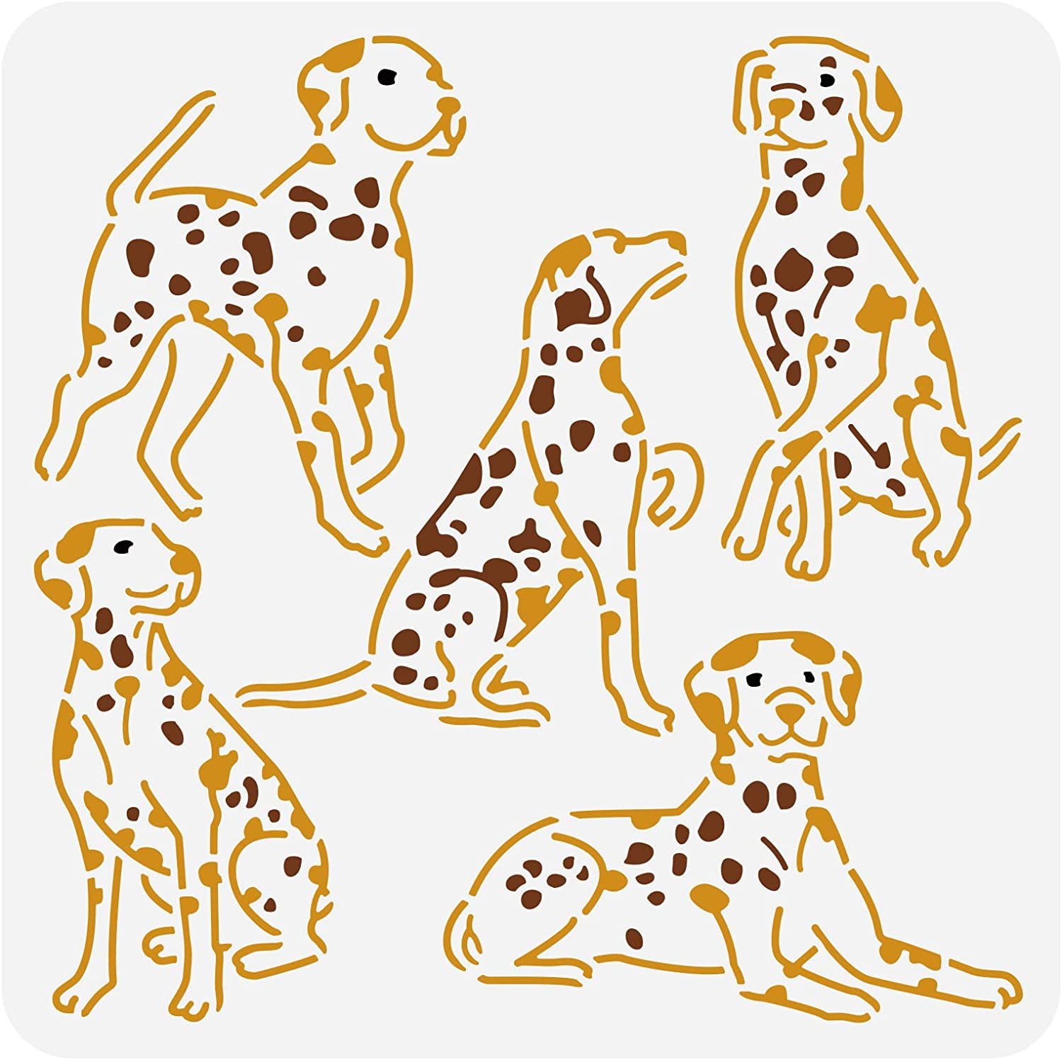 12x12 inch Dog Painting Stencils Dalmatian Dog PET Drawing Plastic ...