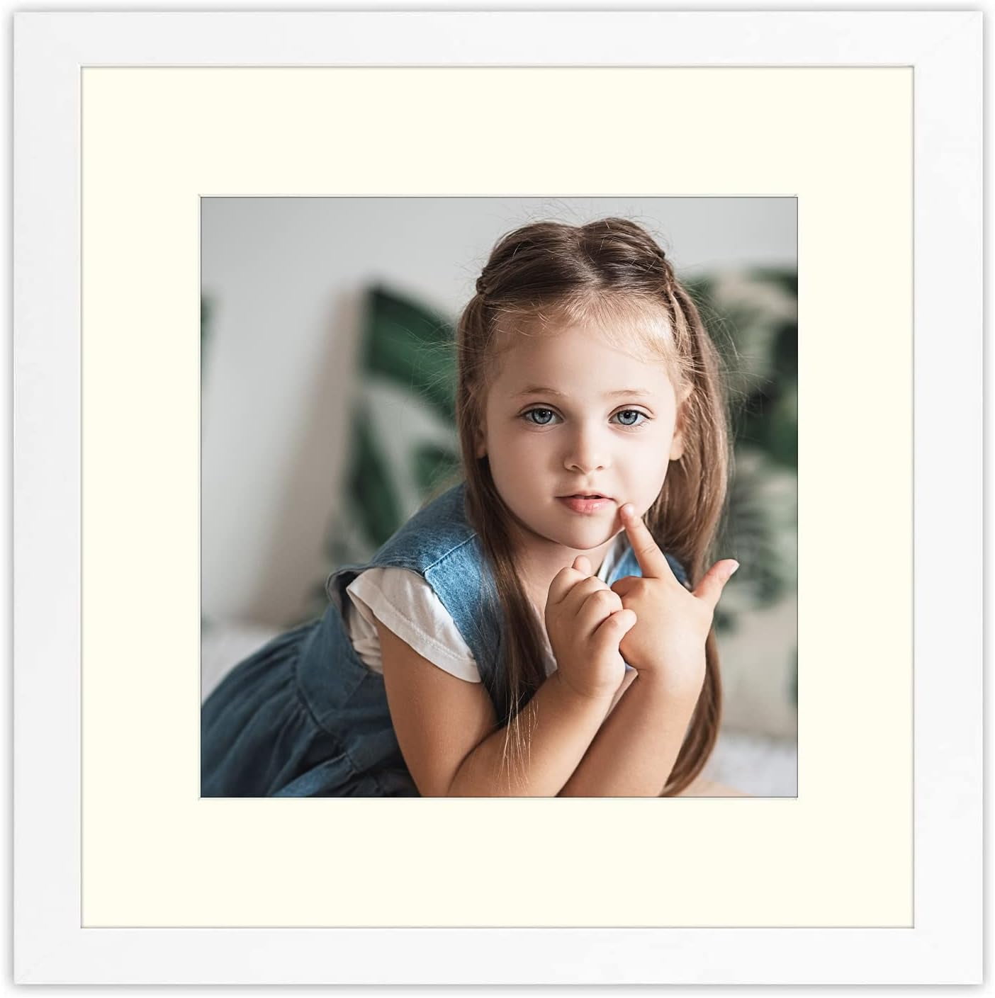 12x12 inch Picture Frame Set of 1, Display 8x8 Photo with Ivory Color ...