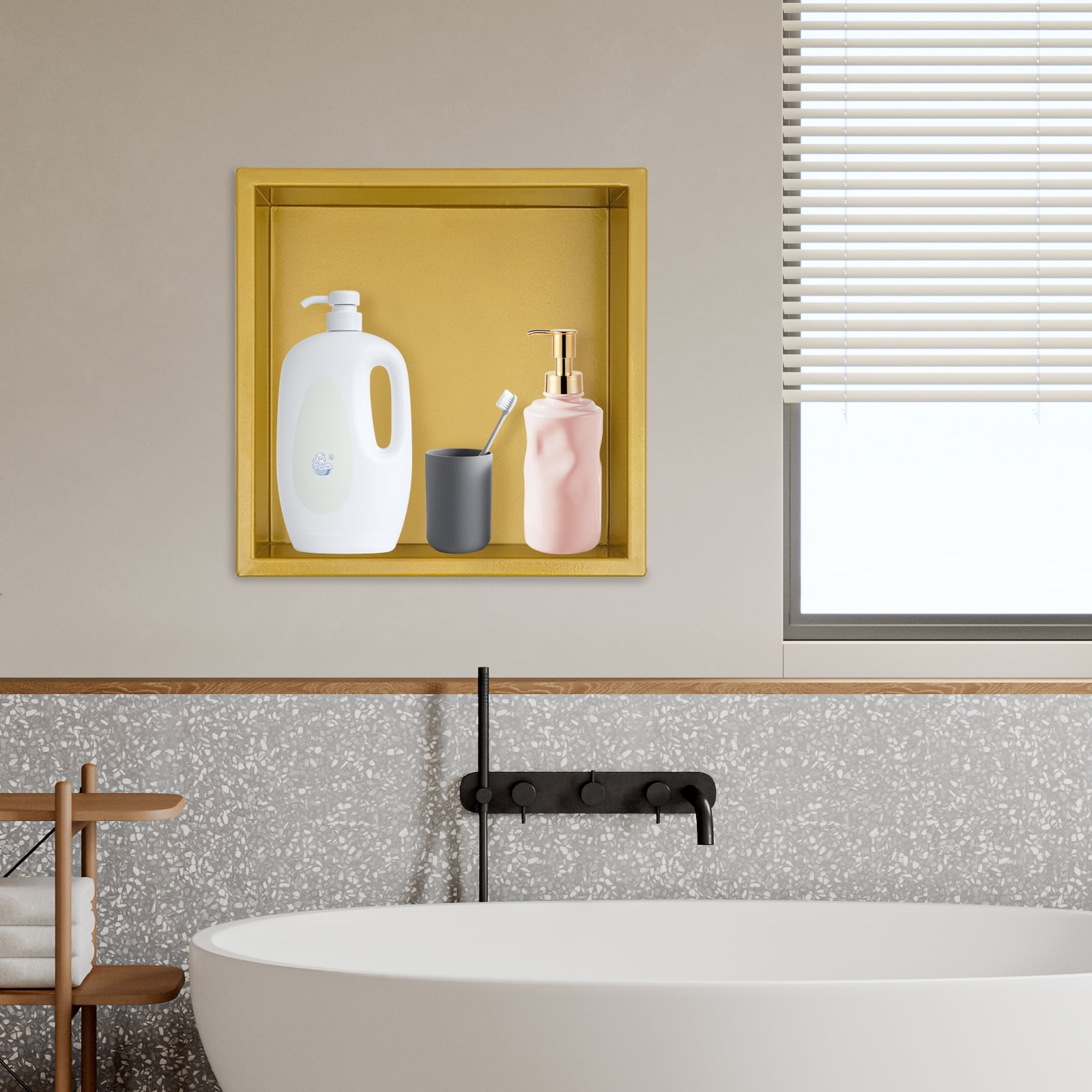 12x12 inches Shower Niche, Stainless Steel Recessed Bathroom Shower ...