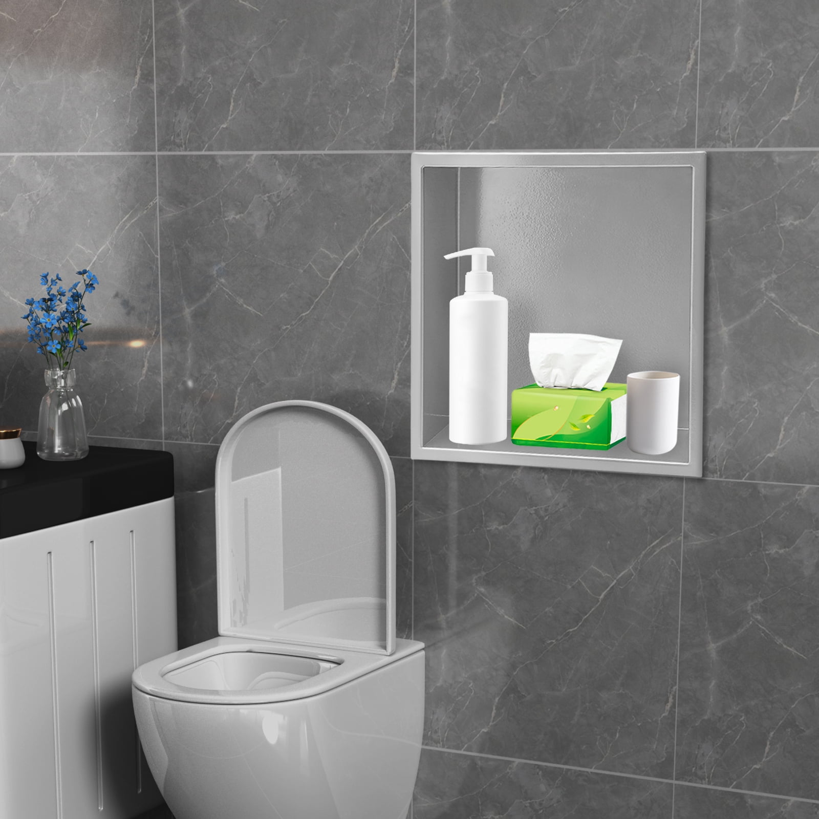 12x12 inches Shower Niche, Stainless Steel Recessed Bathroom Shower ...