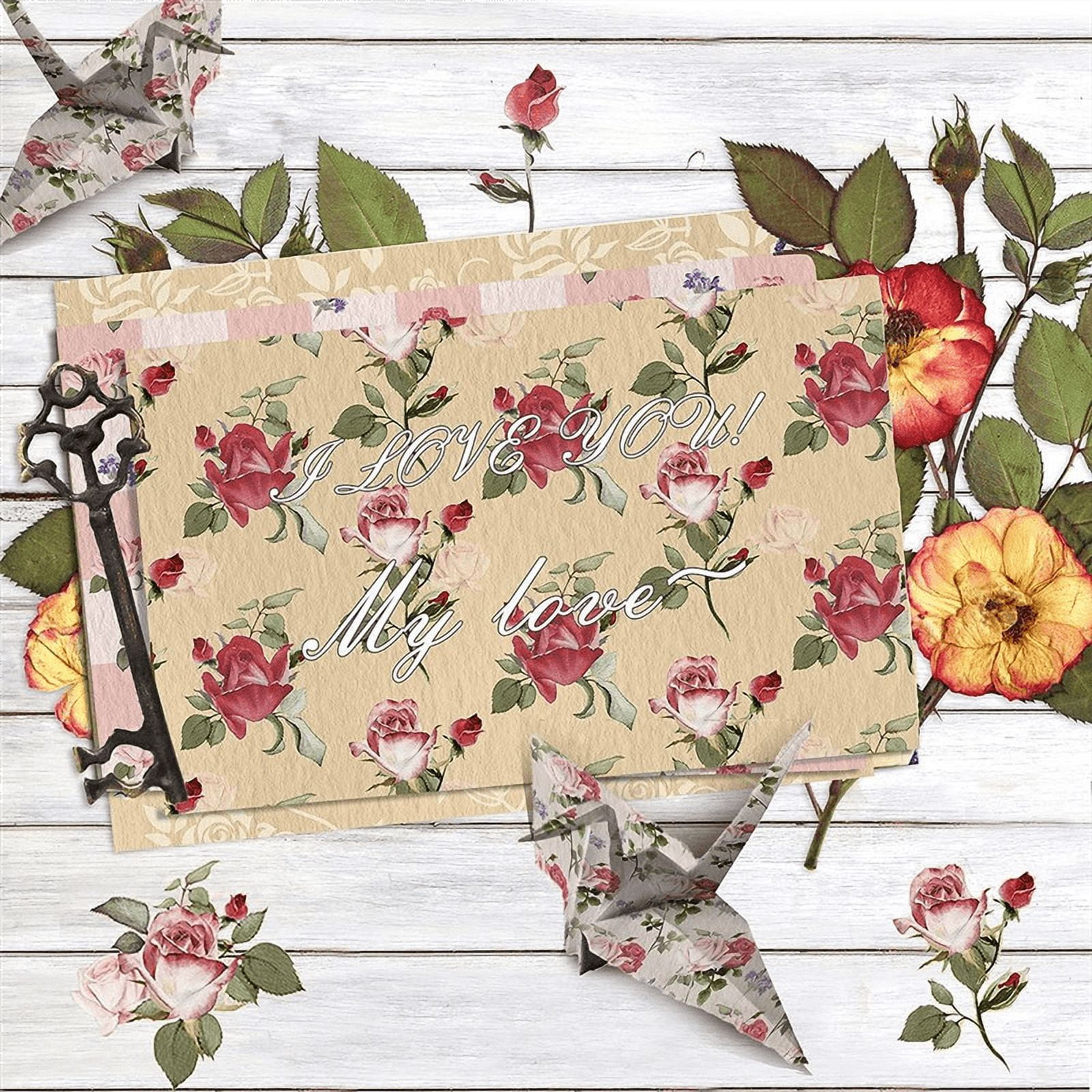 12x12Inch Double-Sided Watercolor Floral Cardstock, 24 Sheets Spring ...