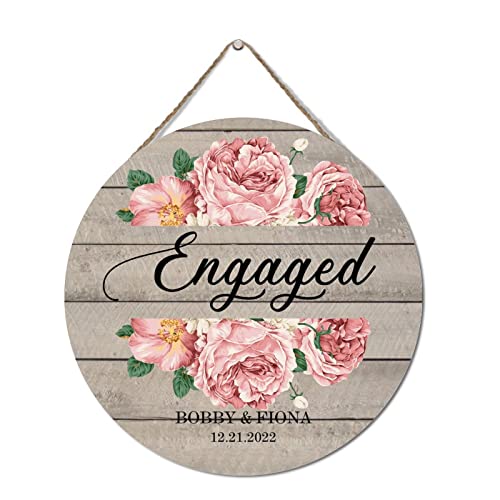 12x12inch Wooden Signs Custom Our First Christmas Engaged Wood Pallet ...